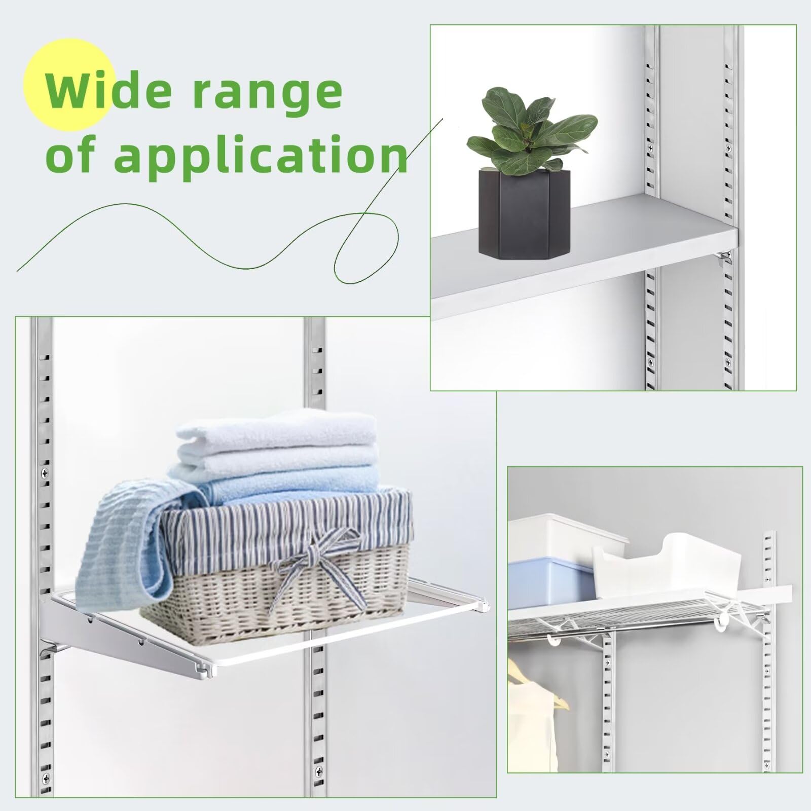 Snapklik.com : 12 Pcs 36 Inch Shelf Pilaster Metal Mortise Mount ...