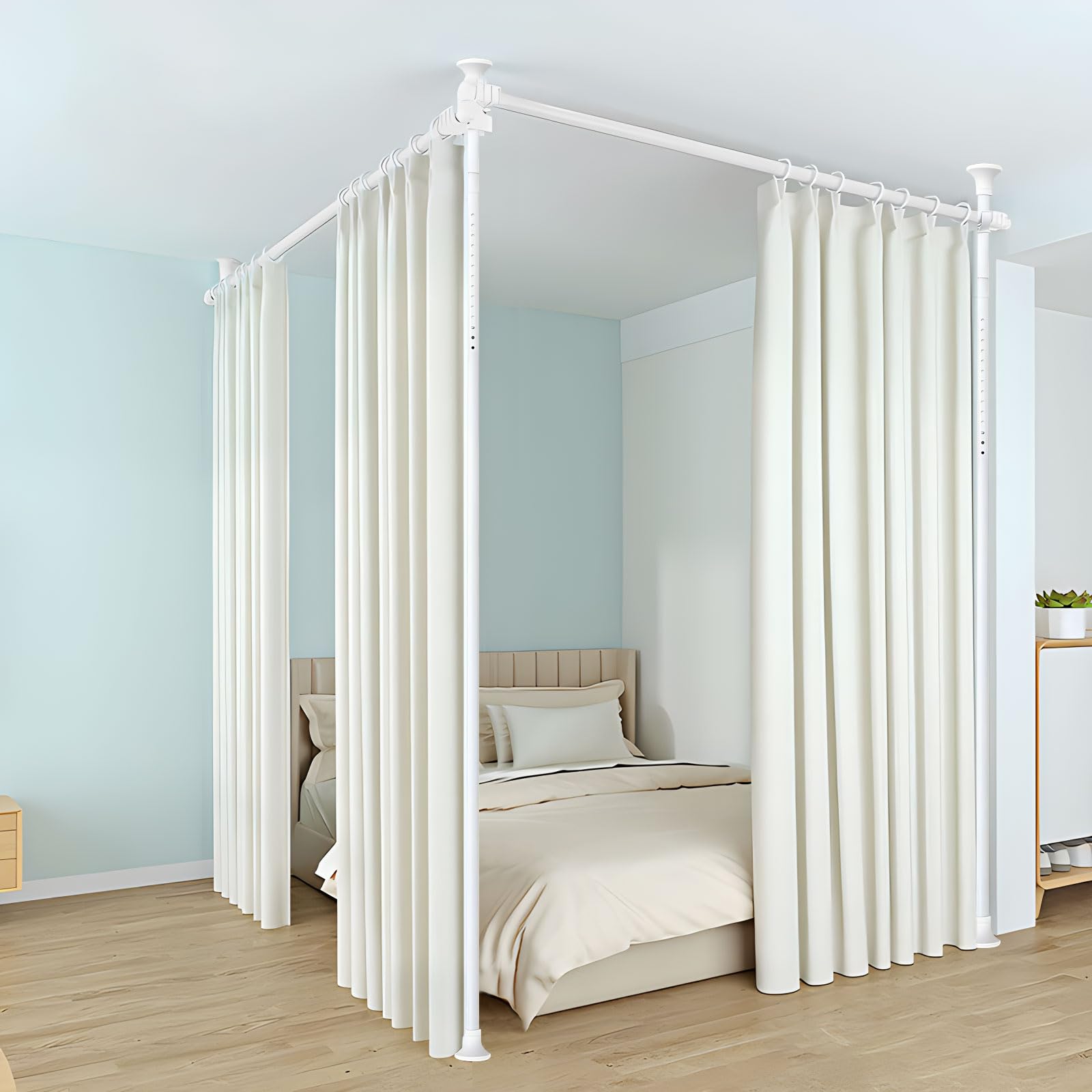 Room Divider Curtain Rod, No Drilling Curtain Rod for Room Separation ...