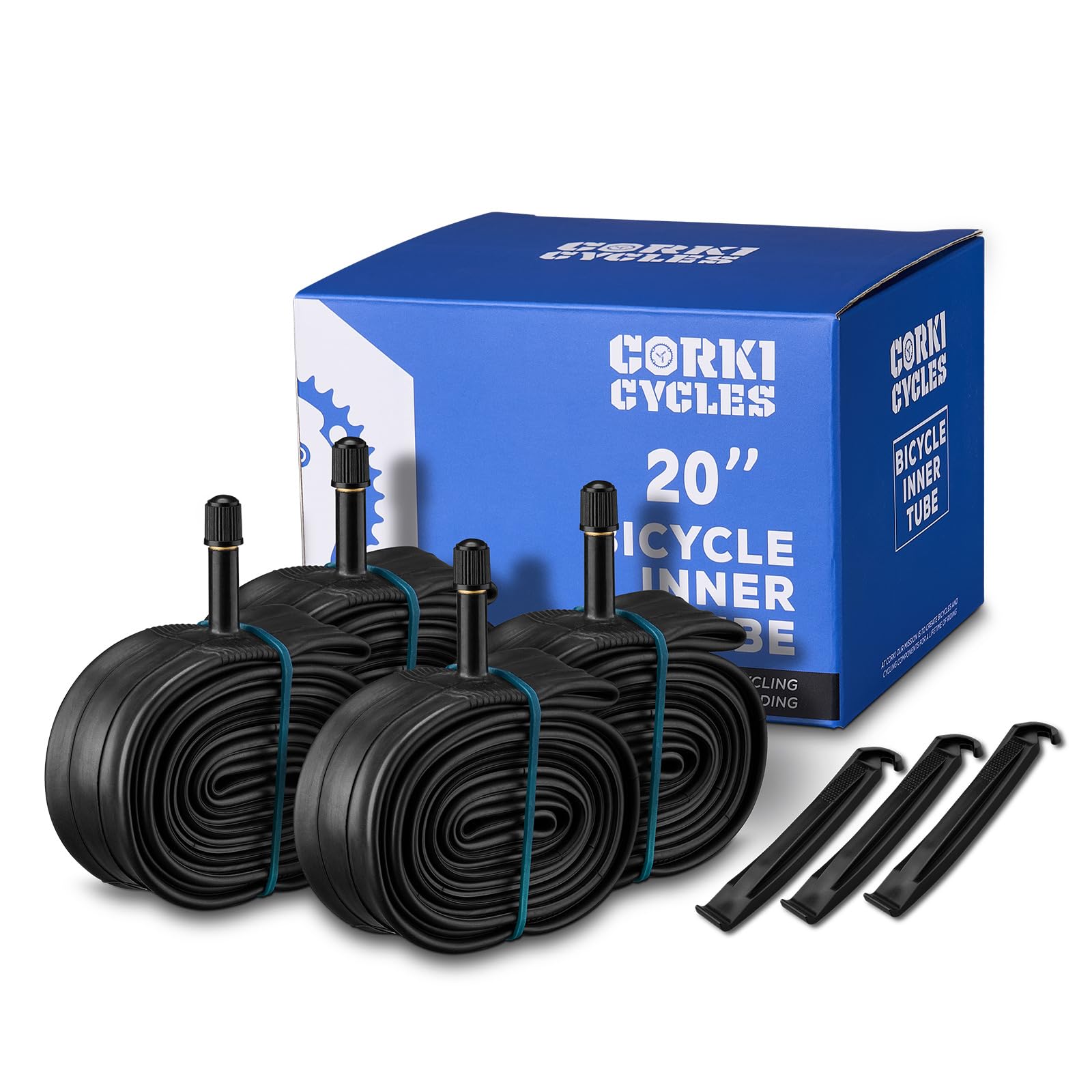 Snapklik.com : Corki Cycles 20 Inch Bike Tube 4 Pack, Fits Tire Sizes 20 X 2.125 2.15 2.2 2.25 2 ...