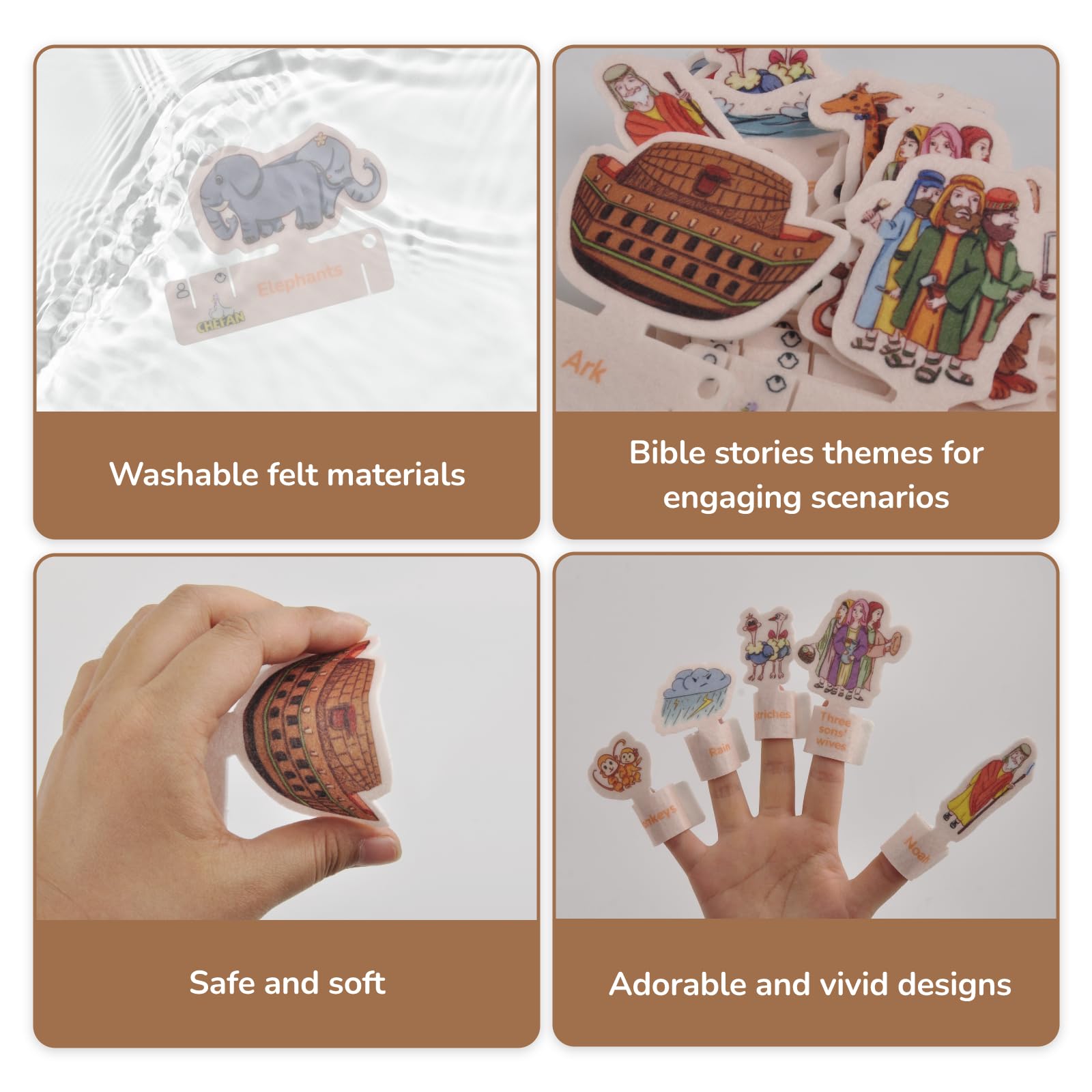 Snapklik.com : Bible Story Finger Puppet Set For Toddlers, Noahs Ark ...