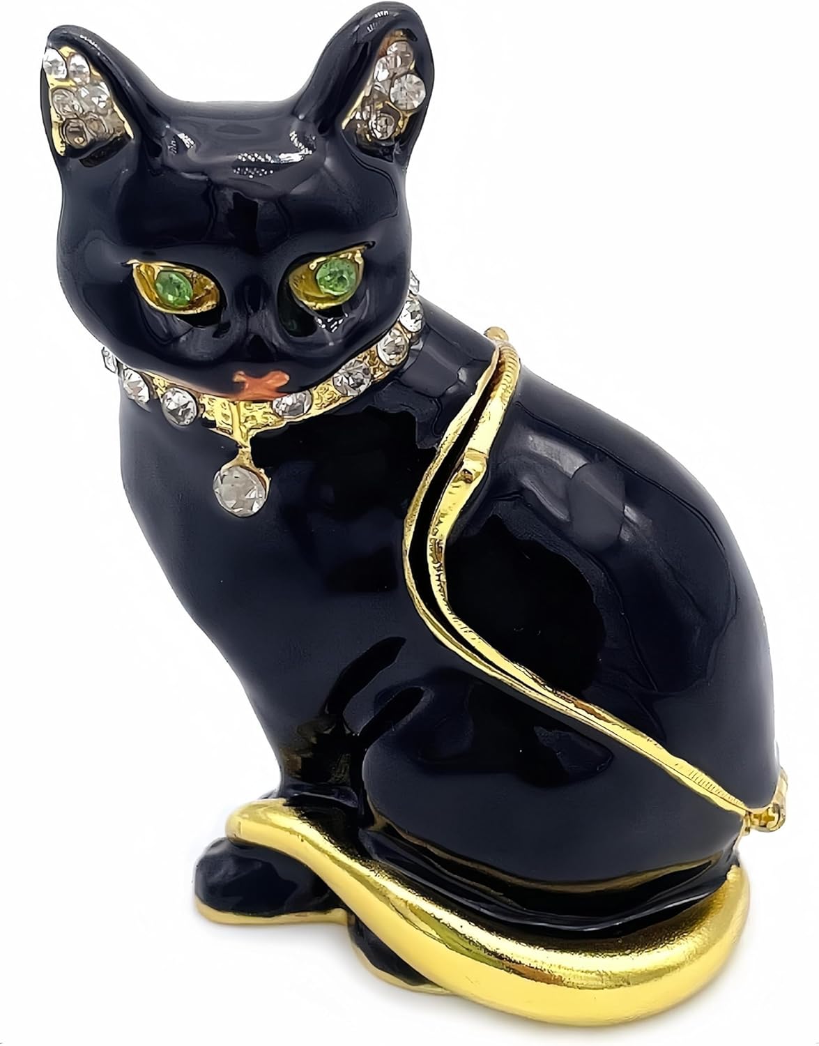 Amazon.com: JWT Astyle Luxury Black Cat Hinged Jewelry Box with ...