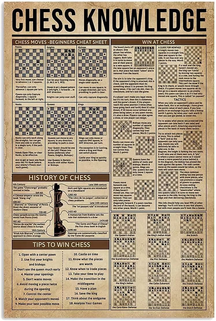 Chess Knowledge Slot Machine Knowledge Metal Tin Sign The Evolution Of ...
