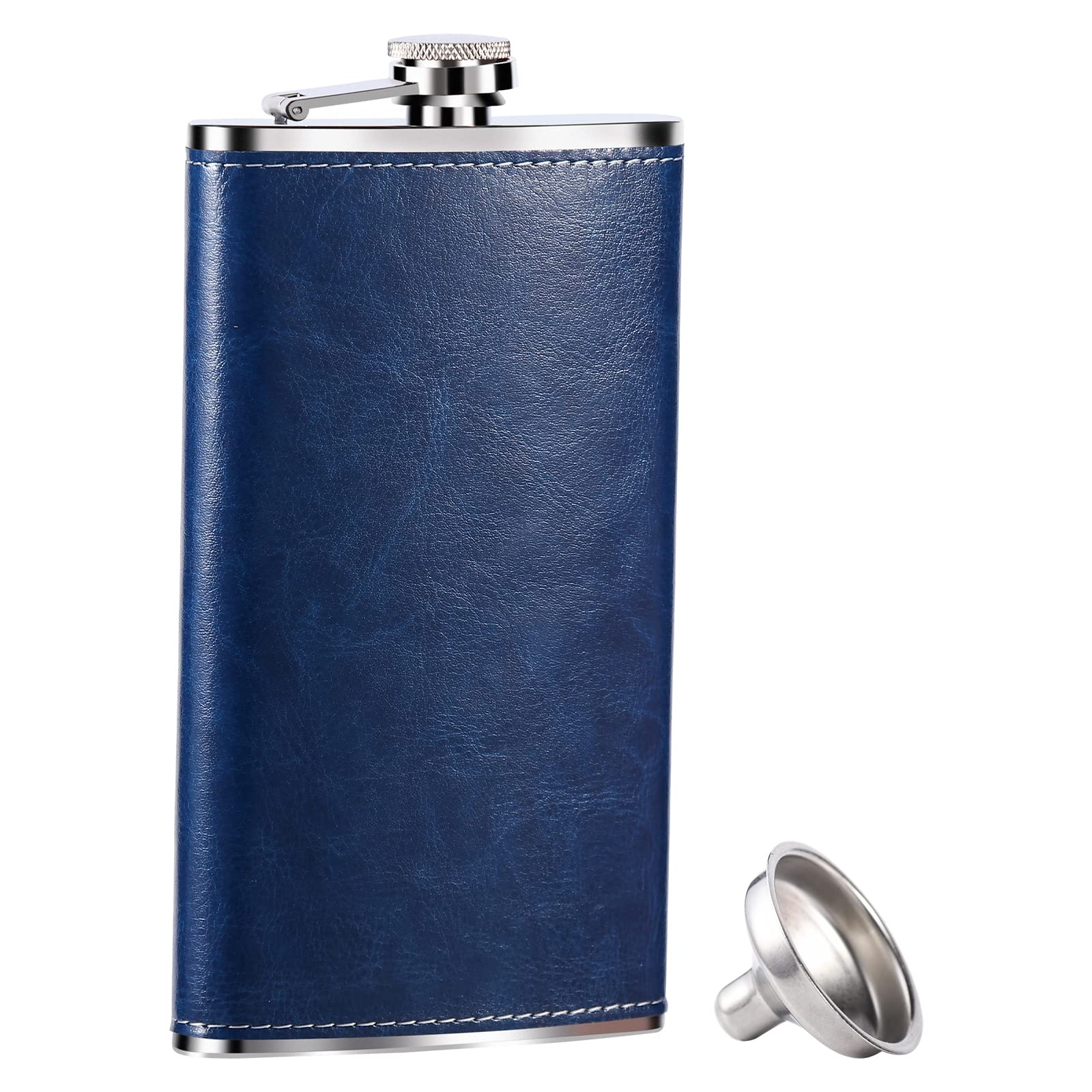 Amazon.com | GENNISSY 12 OZ Hip Flask - Classic Silver Stainless Steel ...