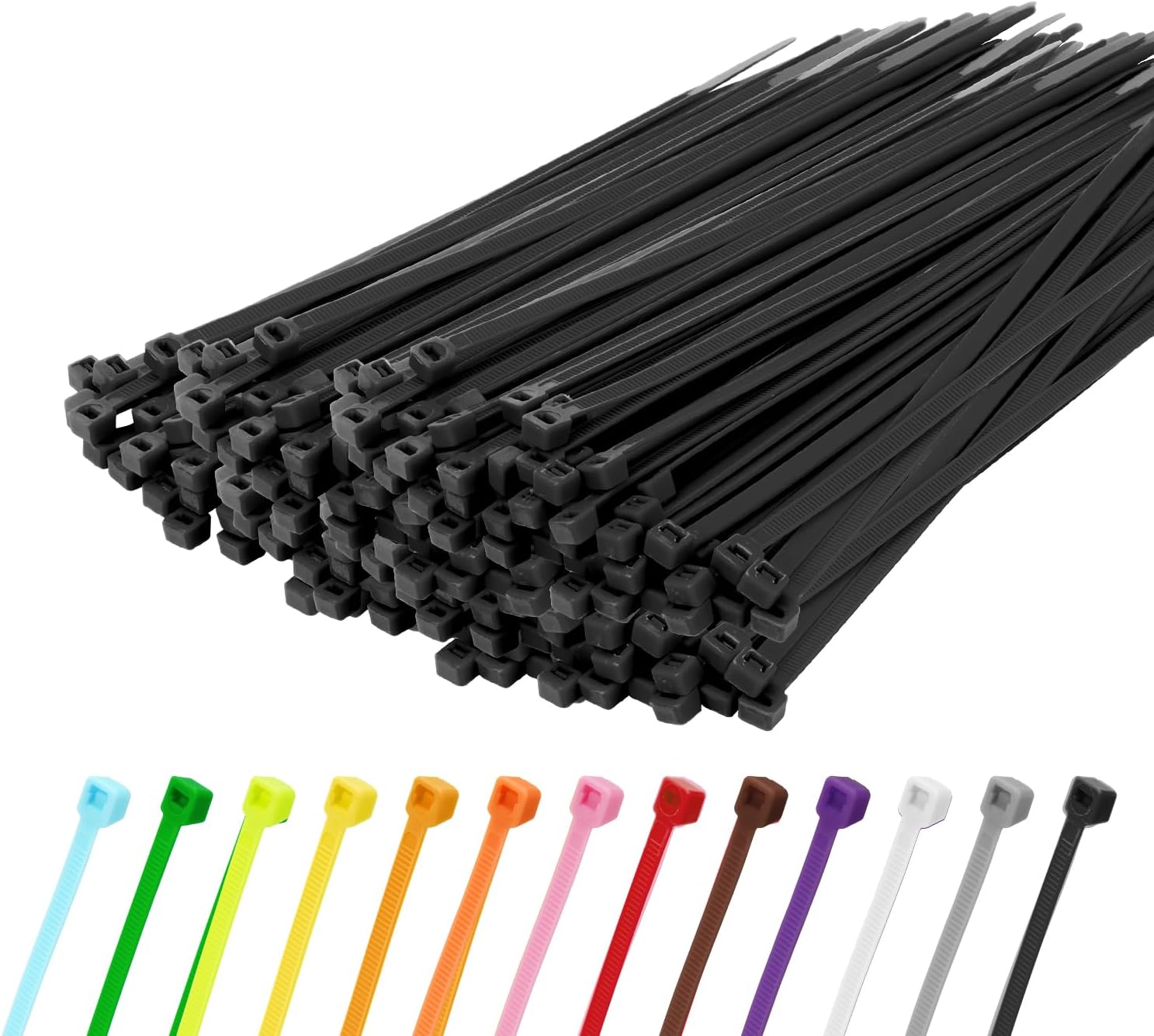 Armpow 500PCS Cable Ties 300mm x 4.8mm Nylon Zip Ties Long Heavy Duty ...