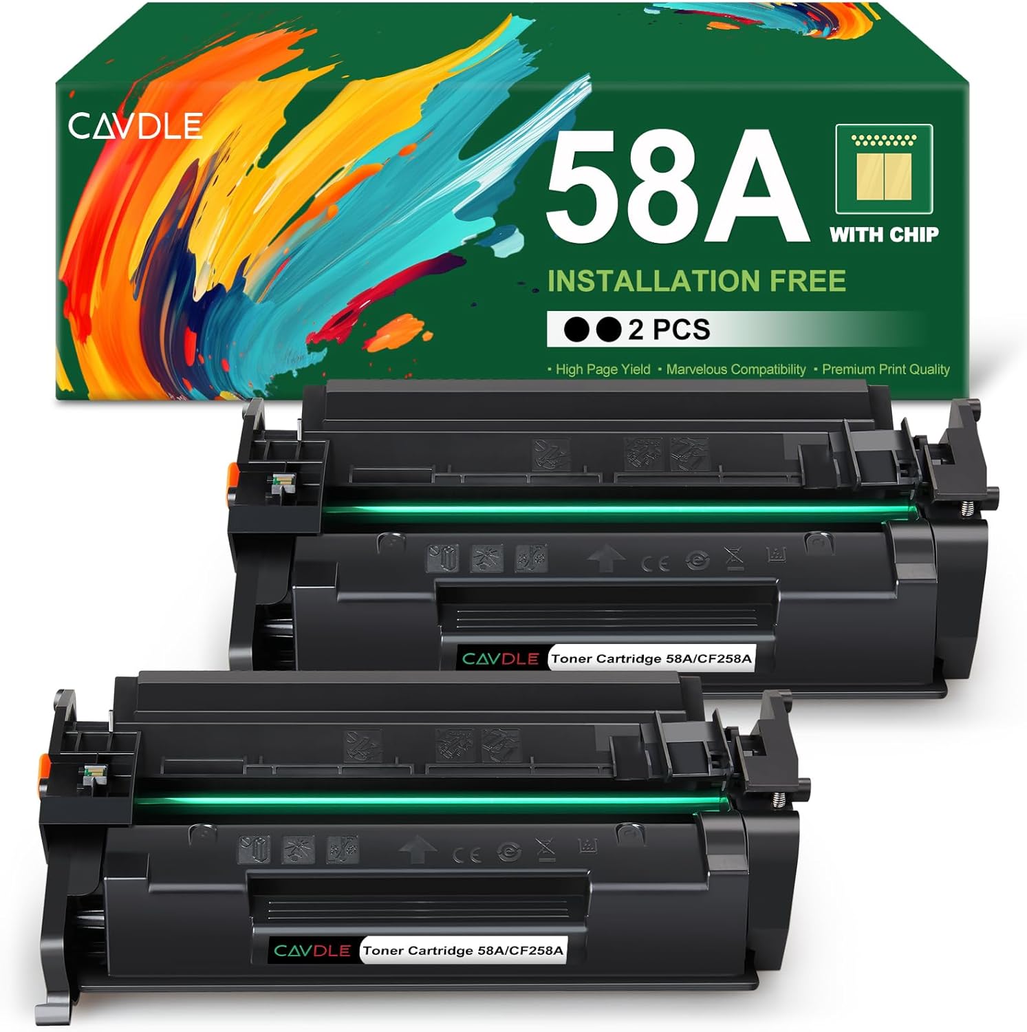 Amazon.com: 58A CF258A M404n Toner Cartridge Black 2-Pack (with Chip) Compatible for HP 58A ...