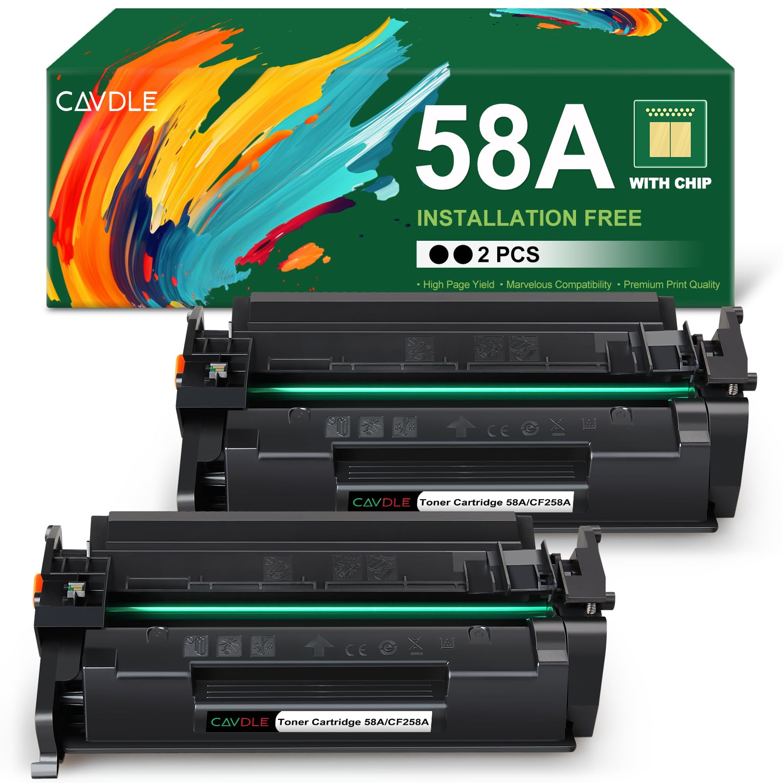 Amazon.com: 58A CF258A M404n Toner Cartridge Black 2-Pack (with Chip ...