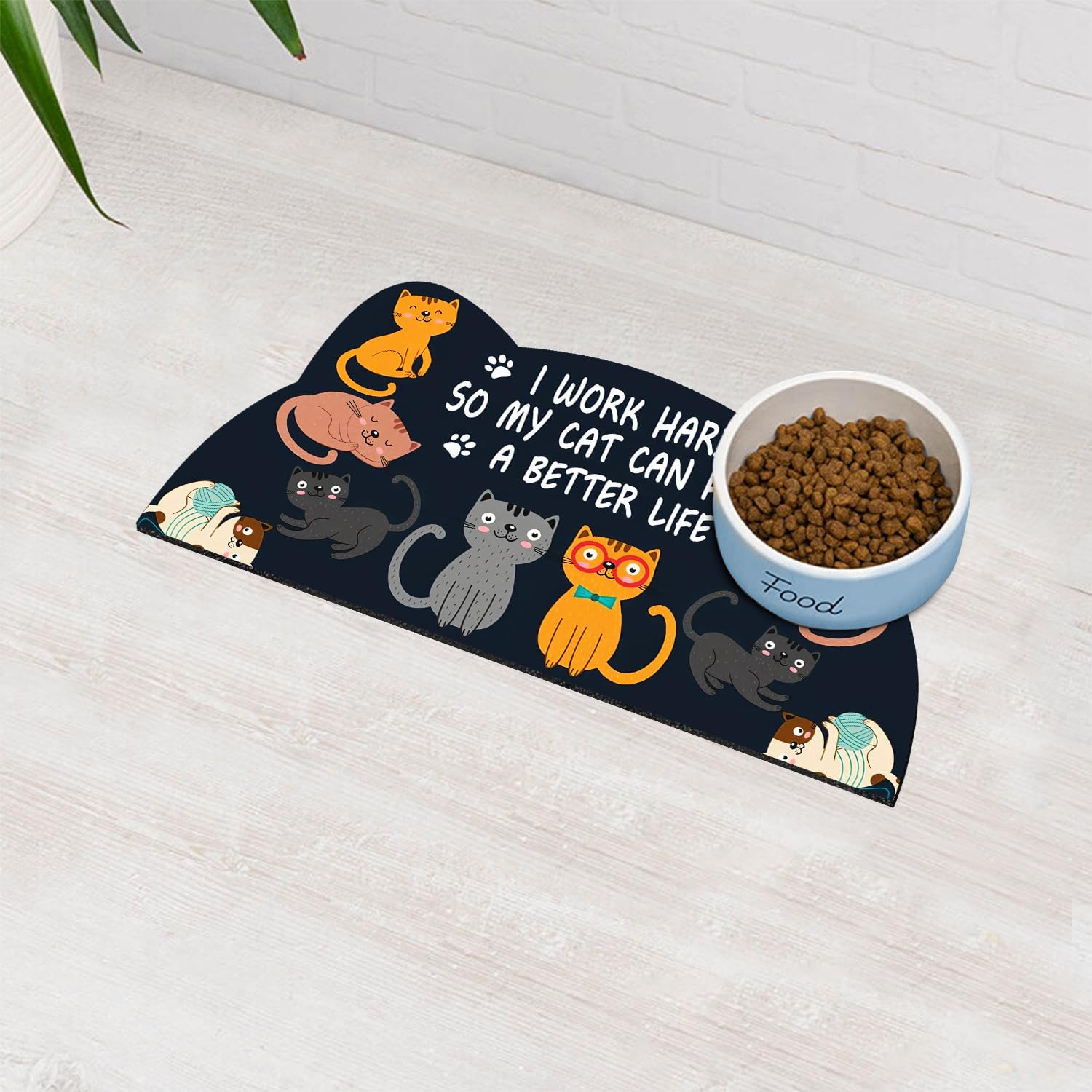 Amazon.com : Cat Food Mat for Indoor Cats - No Stains Easy Clean Pet ...
