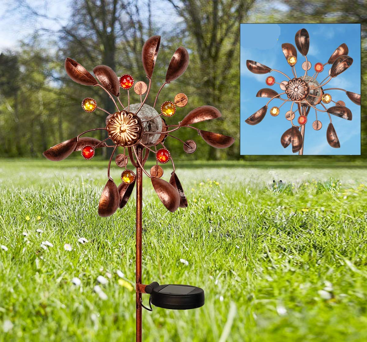 Kinetic Pinwheel Metal Garden Sculpture Plow & Hearth 6 Ft. Steel