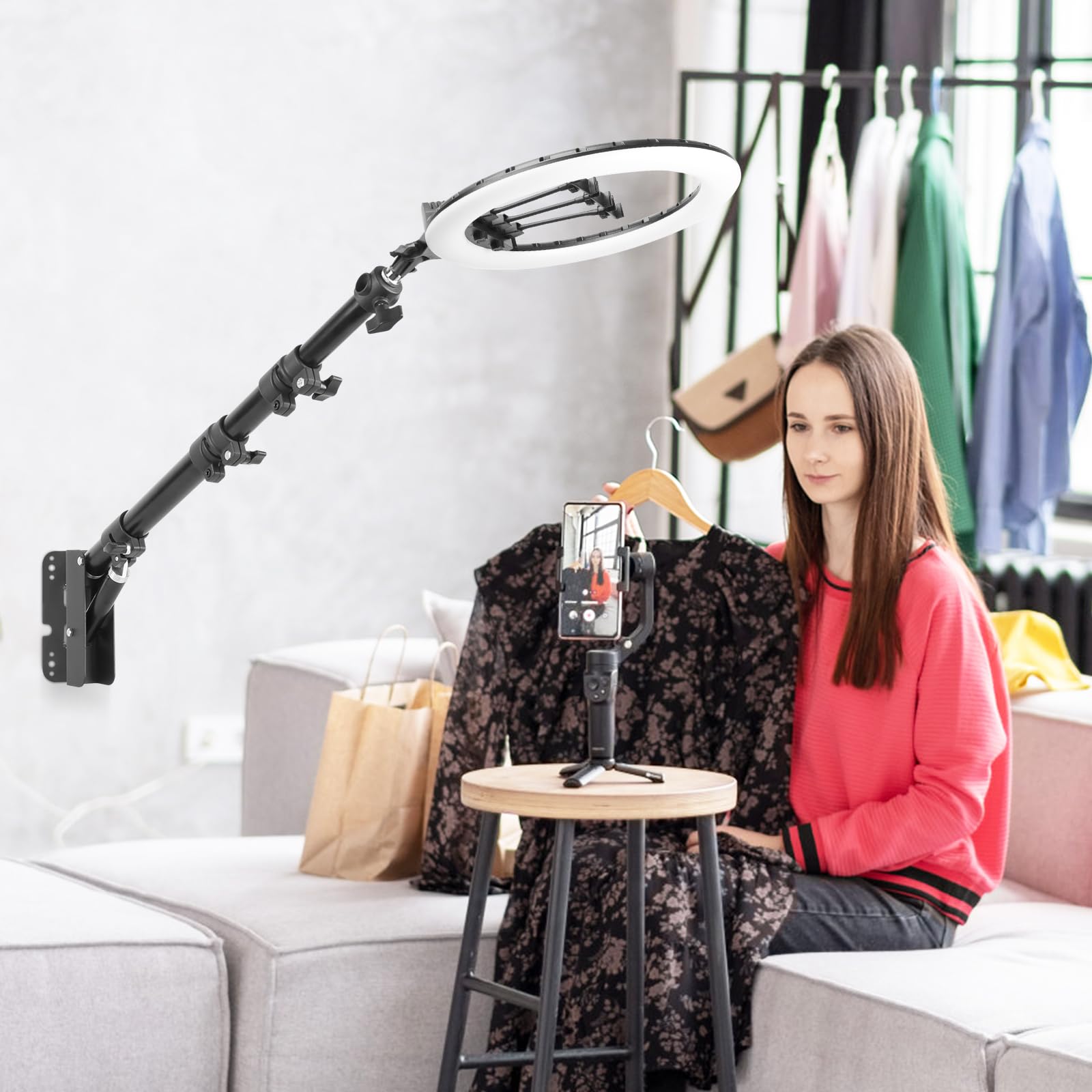 Camera Light Foccalli Wall Mount Triangle Boom Arm 110cm - Adjustable ...