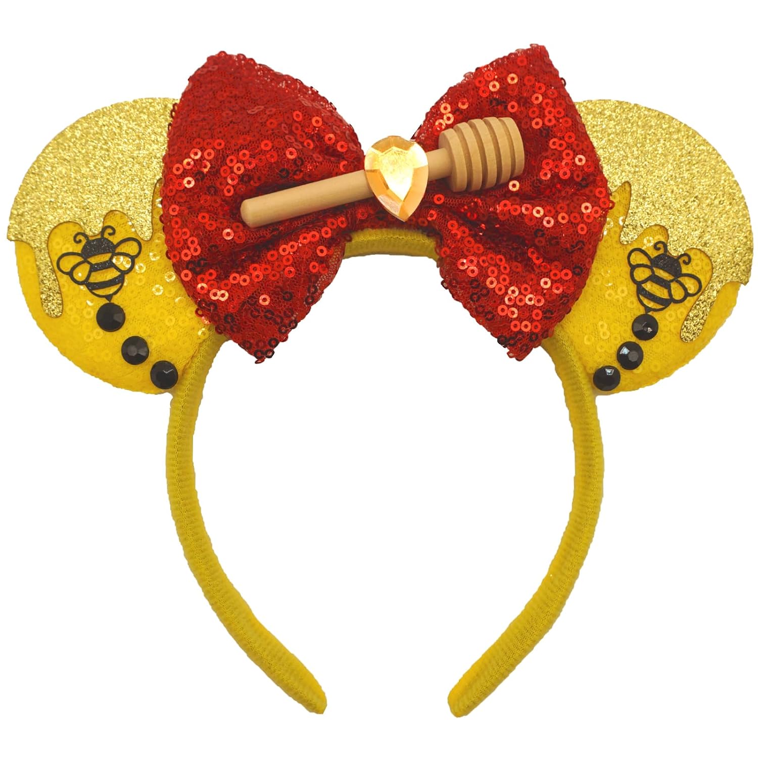Amazon.com : ZHENNAN Headbands, Honey Stick Pooh Bear Bows Ears, Mouse ...