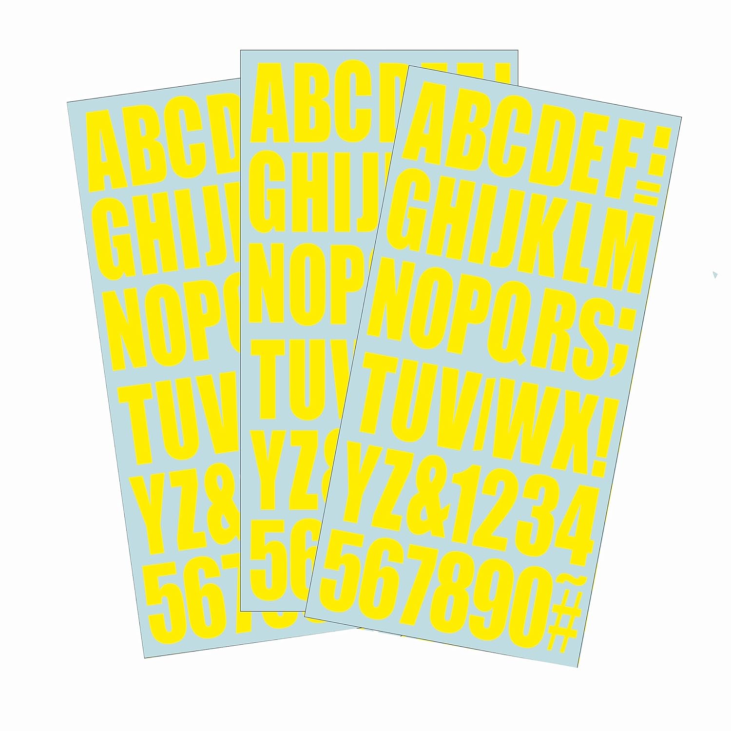 Amazon.com: Yellow Letters Numbers Vinyl Stickers 2 Inches, 3 sets, 144 ...