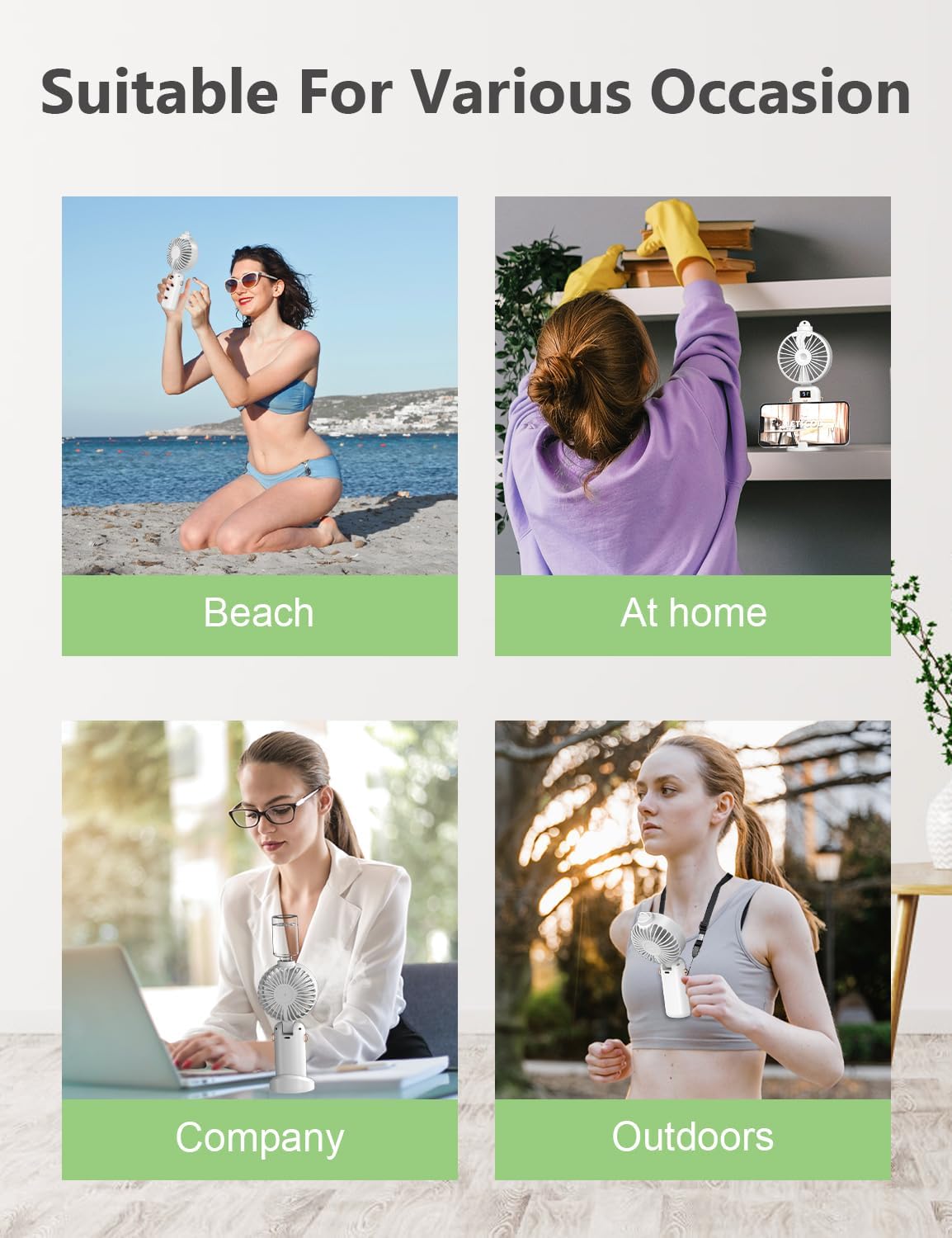 LETSCOL Ventilador con spray de niebla de agua, ventilador de ...