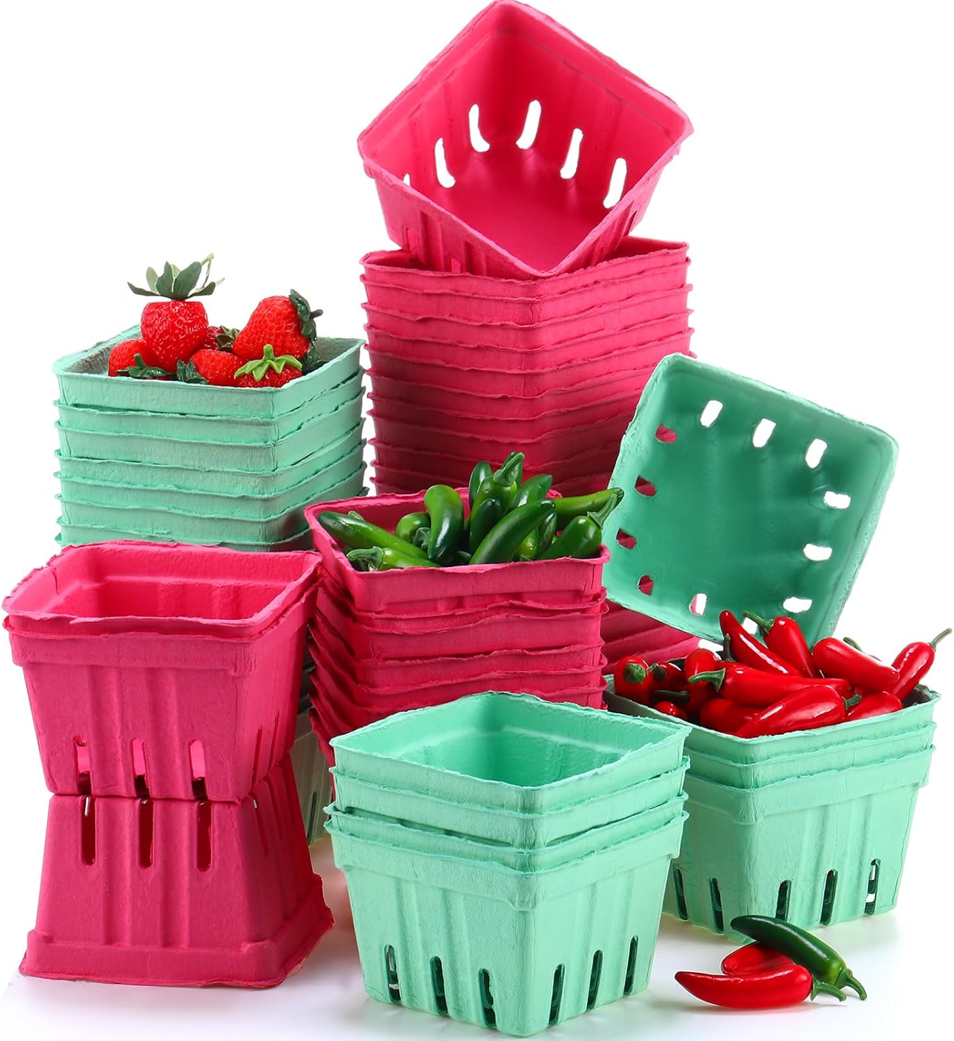 Amazon.com - Suzile 300 Pcs 1 Quart Molded Pulp Fiber Berry Basket ...
