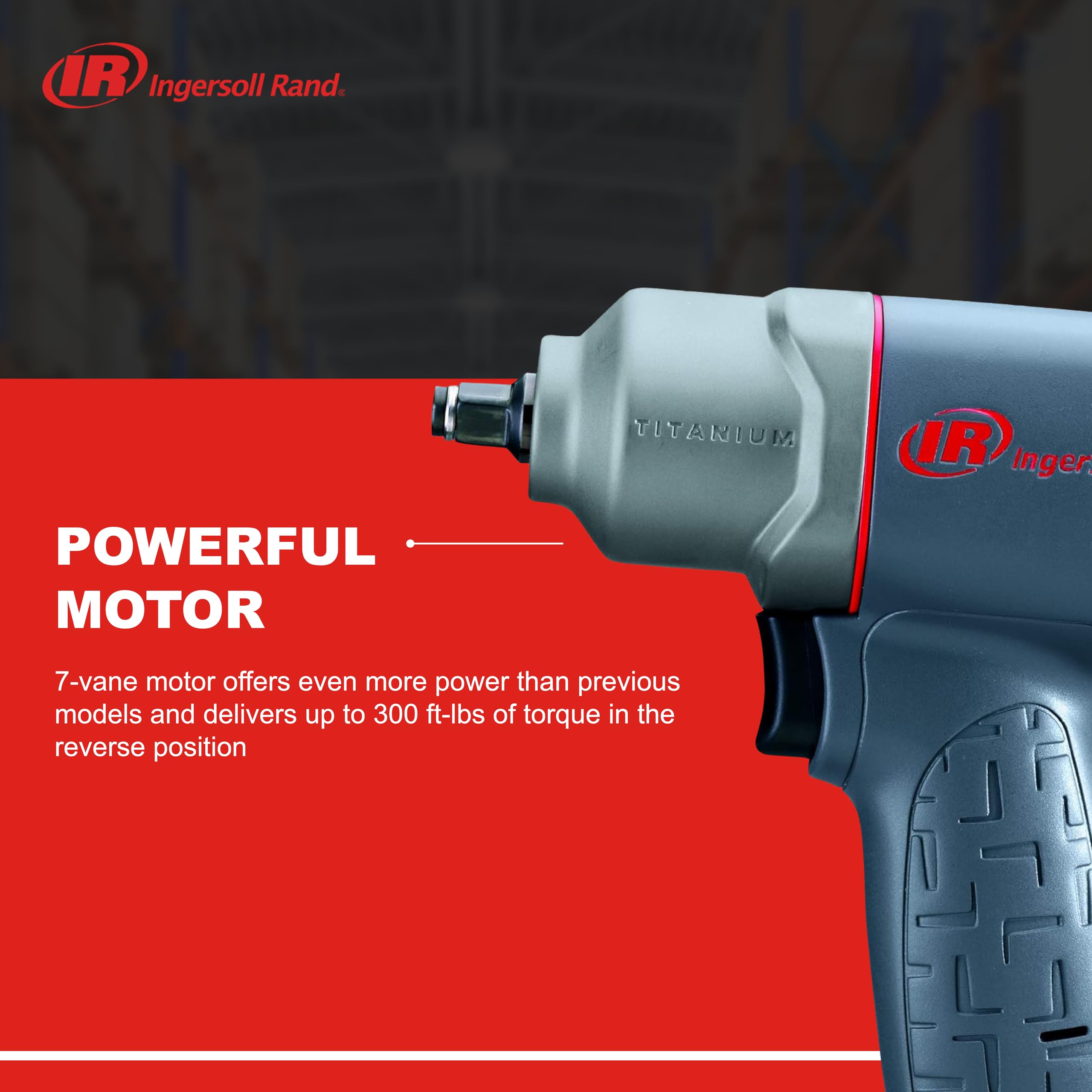Ingersoll Rand 2115TIMAX 3/8" Air Impact Wrench, 300 ft-lbs Max Torque Titanium Hammercase
