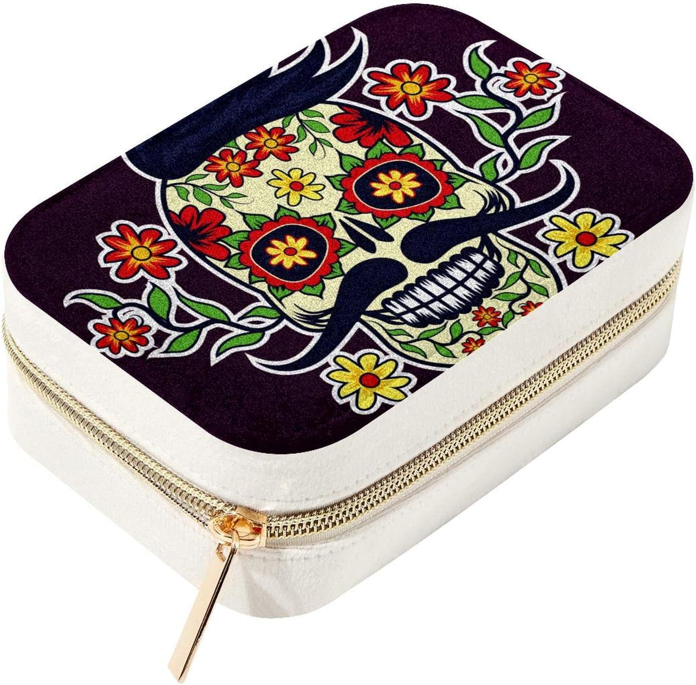 Amazon.com: Sugar Skull Day of the Dead Travel Jewelry Box Small ...