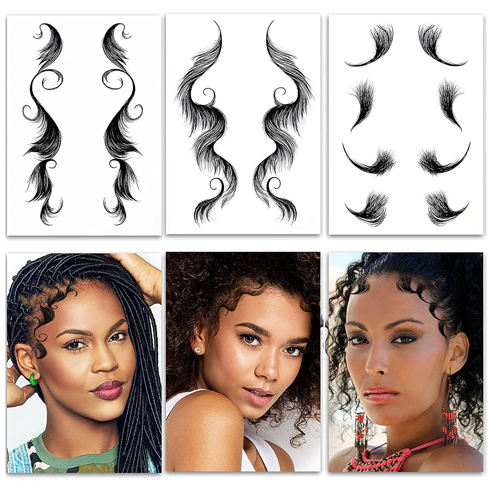 Calcomanías de tatuaje de flequillo, 10 estilos populares impermeables ...