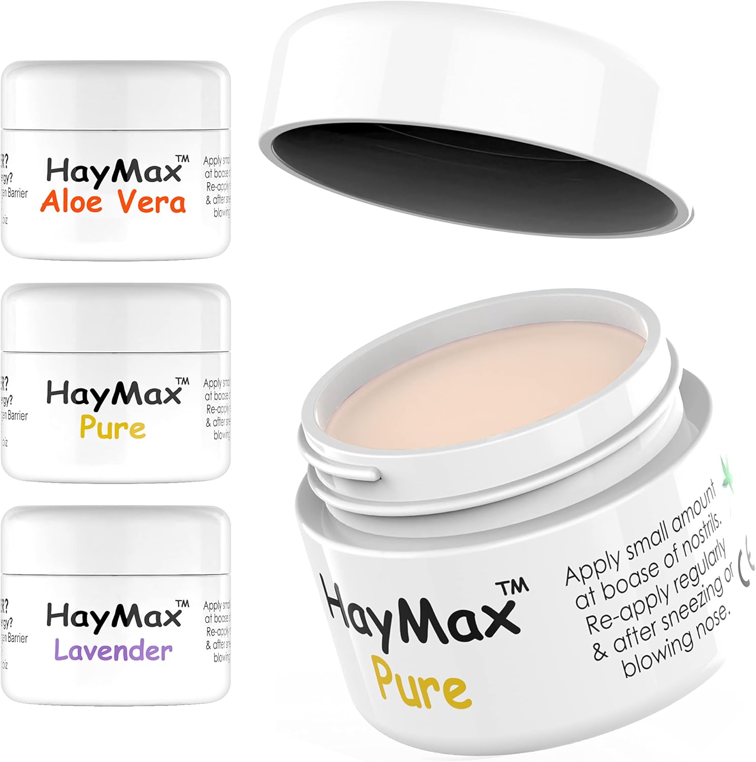 Amazon.com: HayMax Allergen Barrier Balm 3x 0.17 fl oz (Pure, Aloe ...