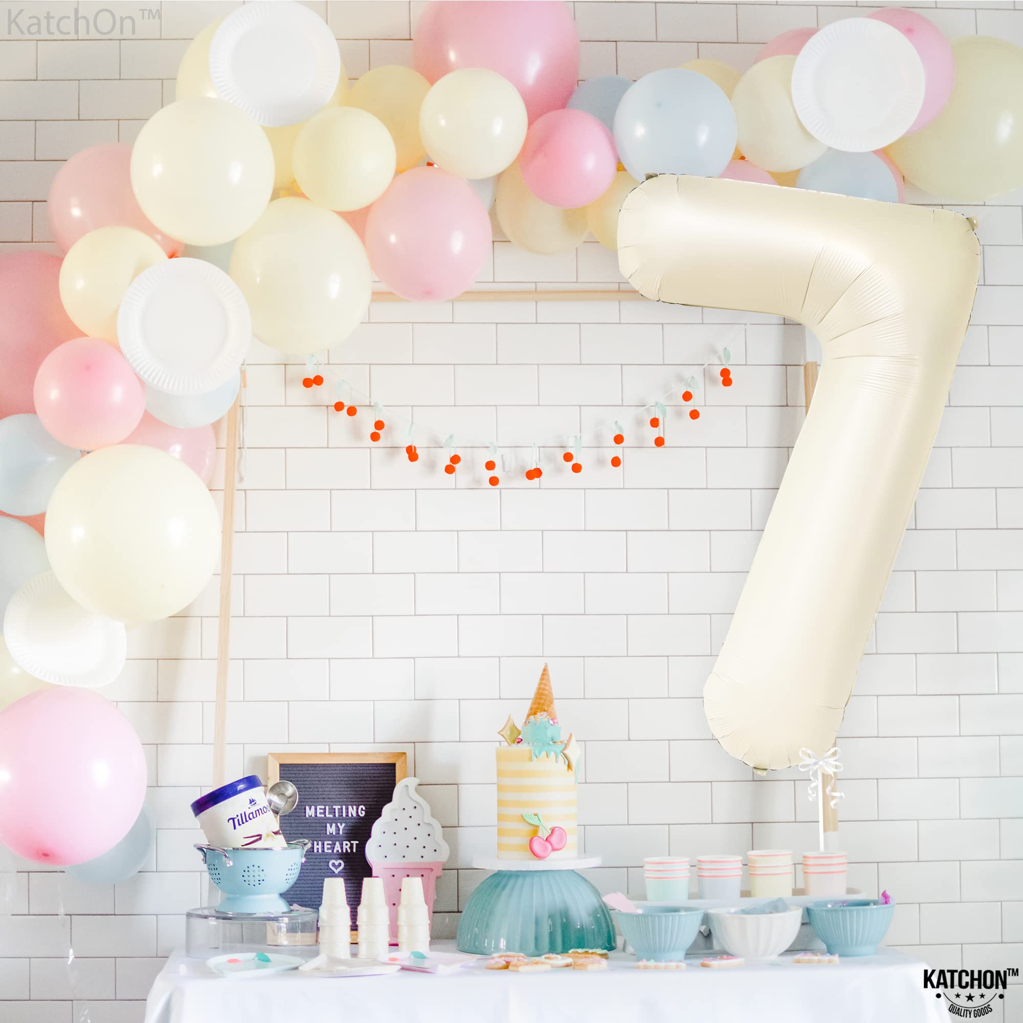 Snapklik.com : Giant Cream Number 7 Balloon - 40 Inch 7th Birthday ...