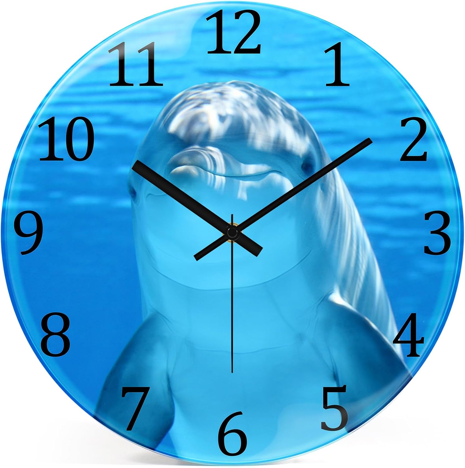 Amazon.com: VIKMARI Glass Dolphin Wall Clock Modern Home Decorative ...