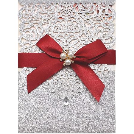 Amazon.com: Kyutong 50Pcs Wedding Invitations with Envelopes and Rsvp ...