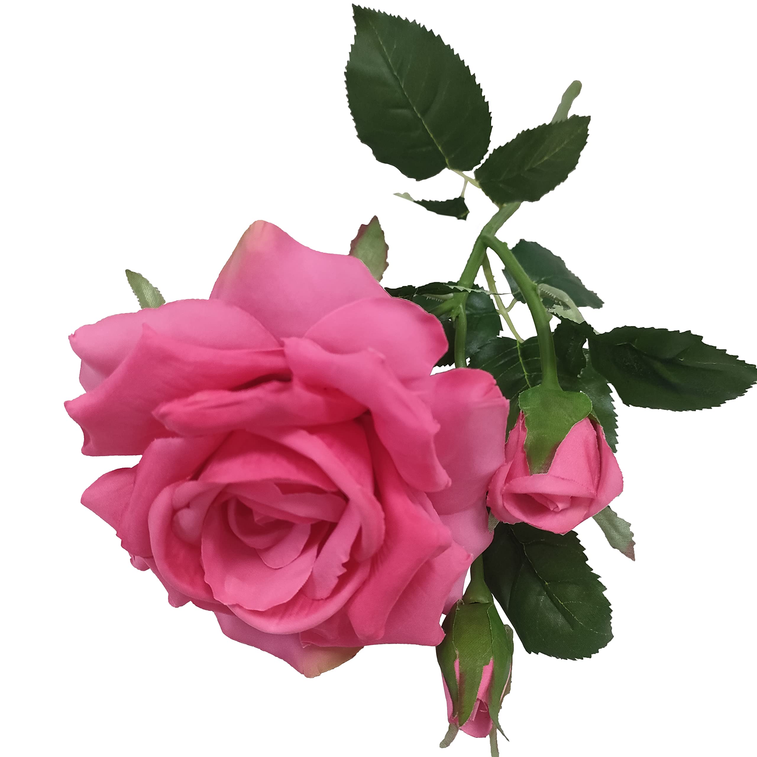 Amazon.com: ATFL Pink Flowers,4 Pcs Real Touch Pink Roses,Fake Roses ...