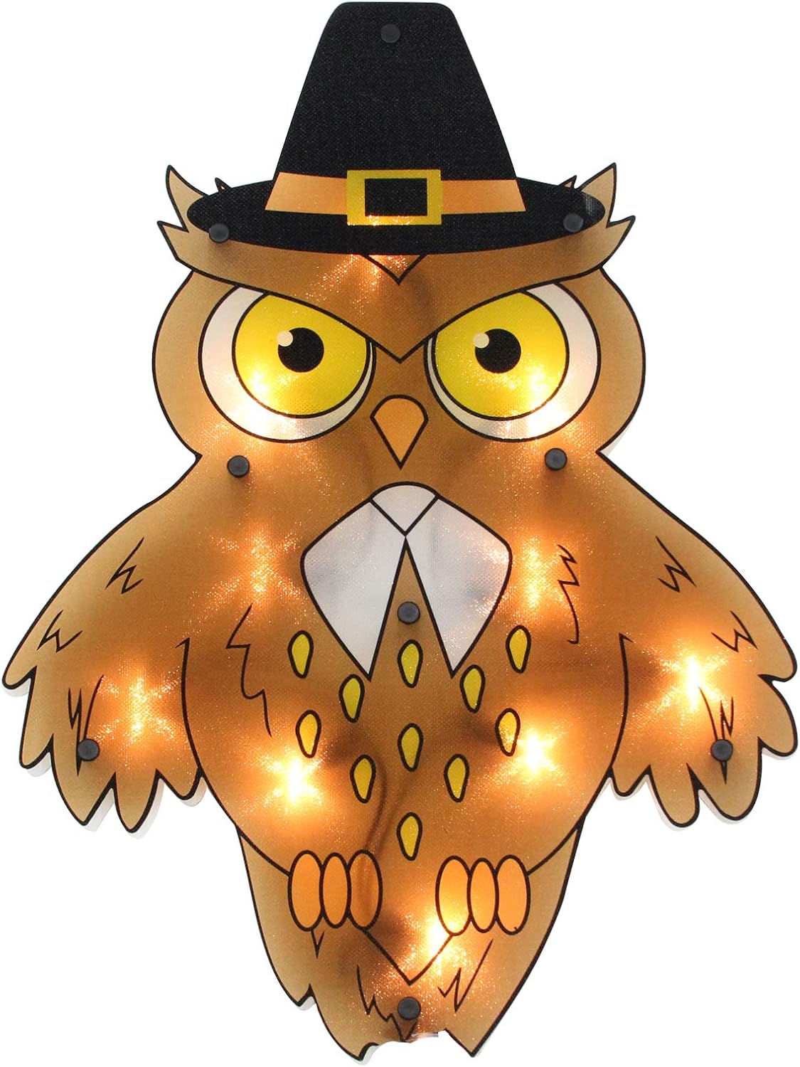 Amazon.com: IMPACT 16" Lighted Pilgrim Owl Thanksgiving Window ...