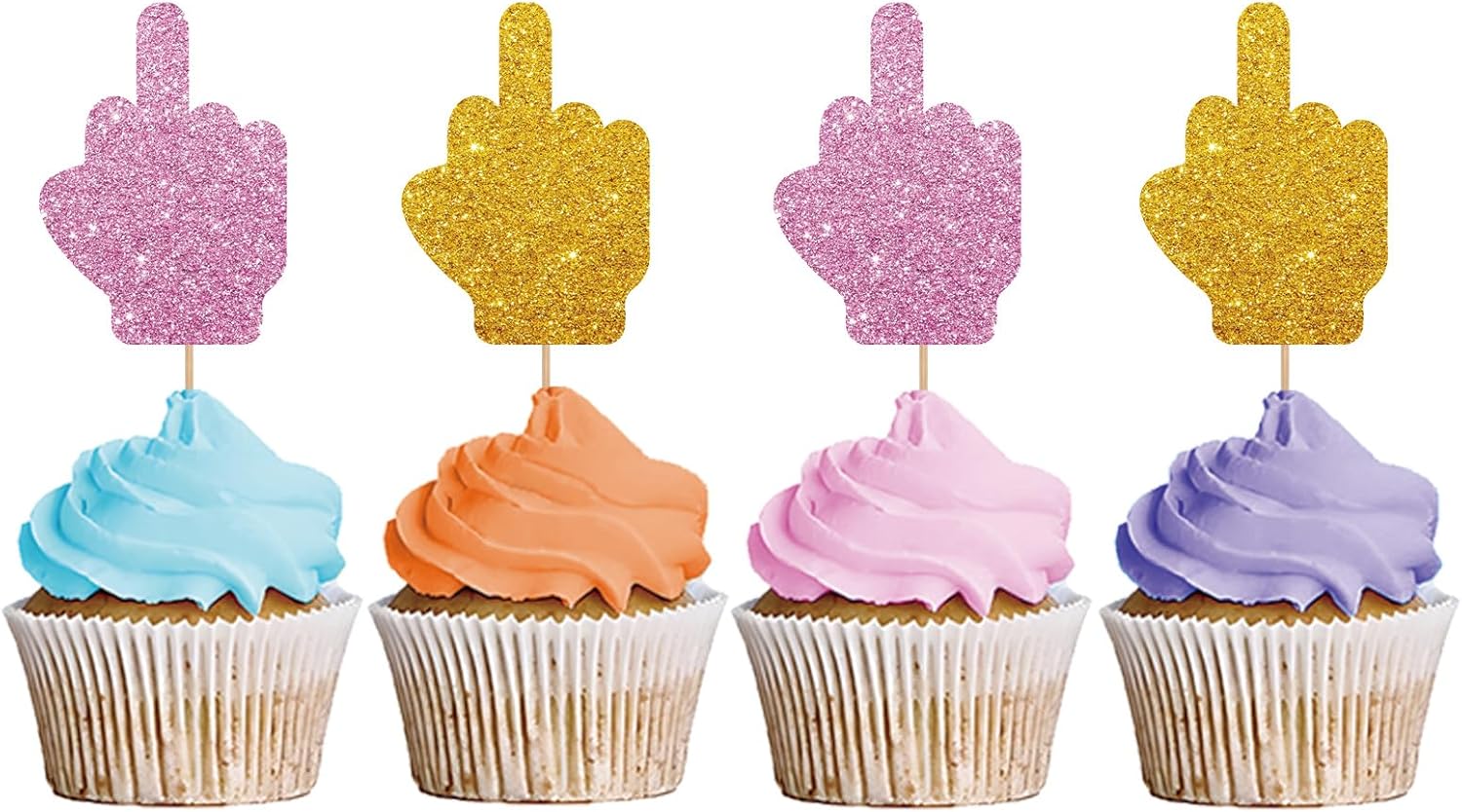 Amazon.com: 24PCS Middle Finger Cupcake Toppers, Divorce Party Cake ...