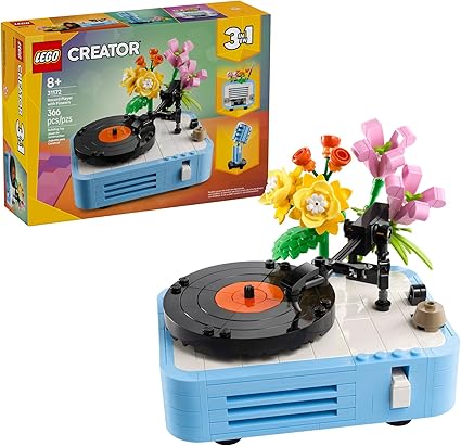 LEGO Creator 3 in 1 Record Player with Flowers - Building Toy with 3 ...