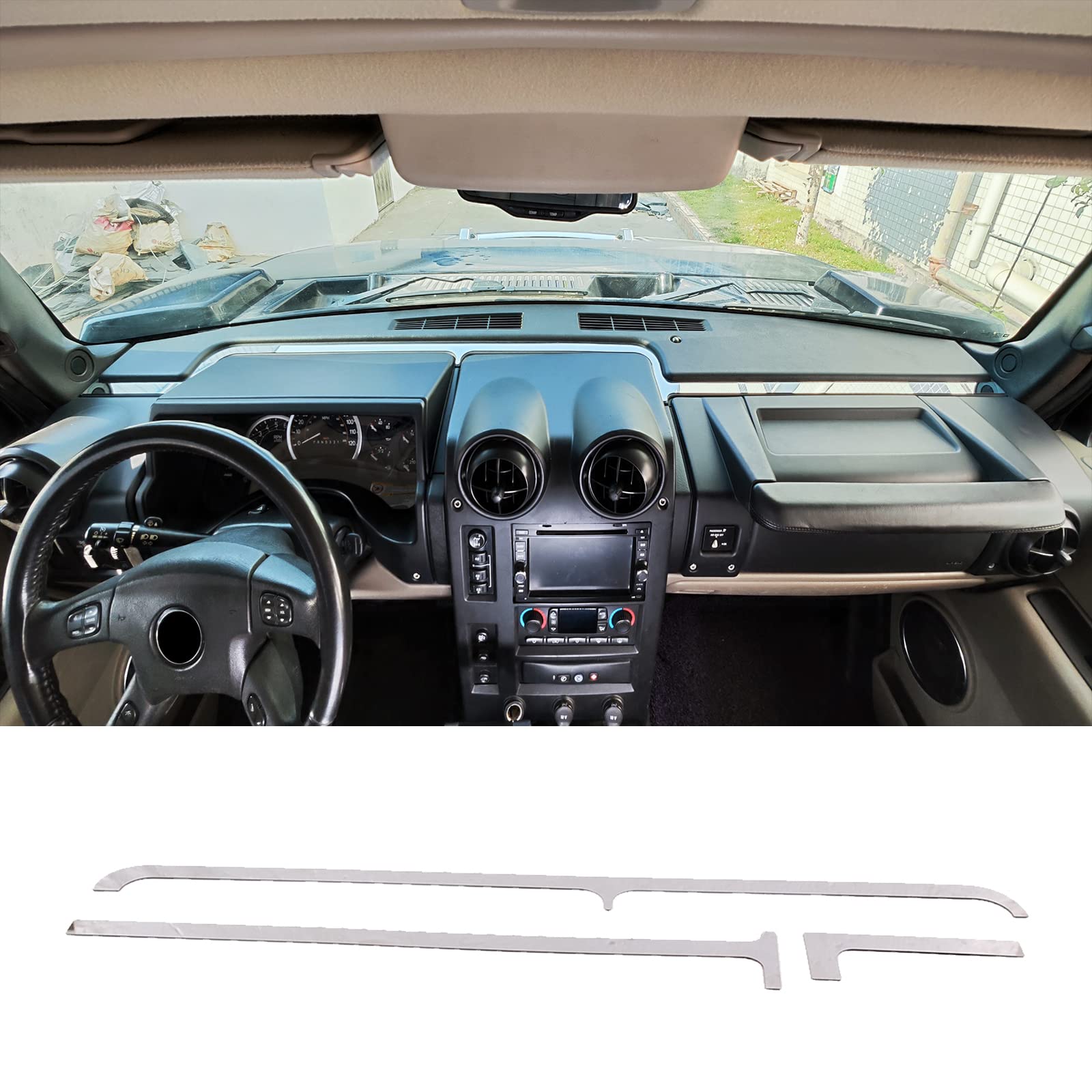 Amazon.com: Qiosreui Dashboard Panel Cover Trim for Hummer H2 2003-2007 ...