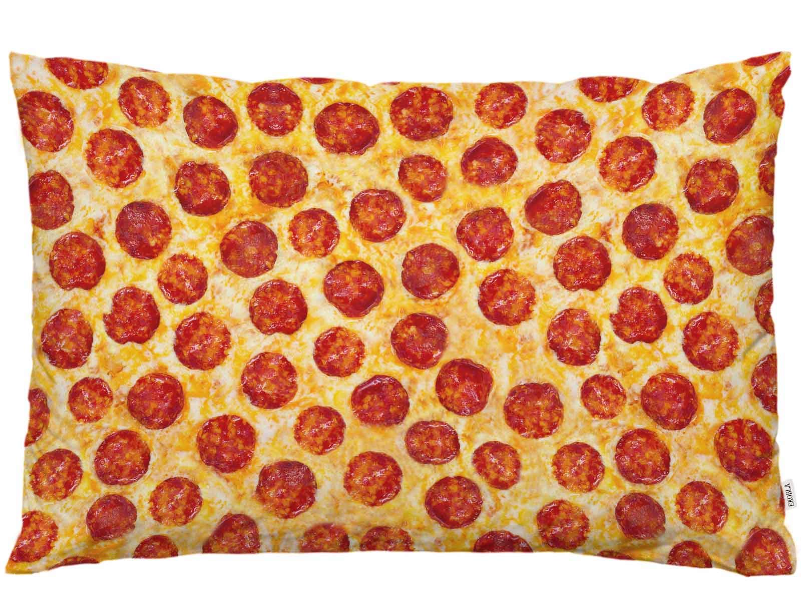 Amazon.com: EKOBLA Throw Pillow Cover Pepperoni Cheese Pizza Fantasy ...