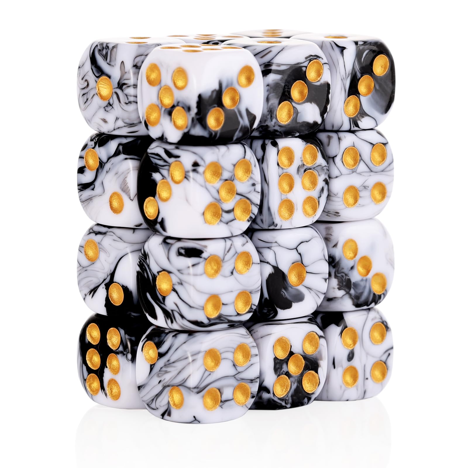 Amazon.com: 24 of Pack 16MM 6 Sided Dice Set,Two Colours D6 Game Dice ...