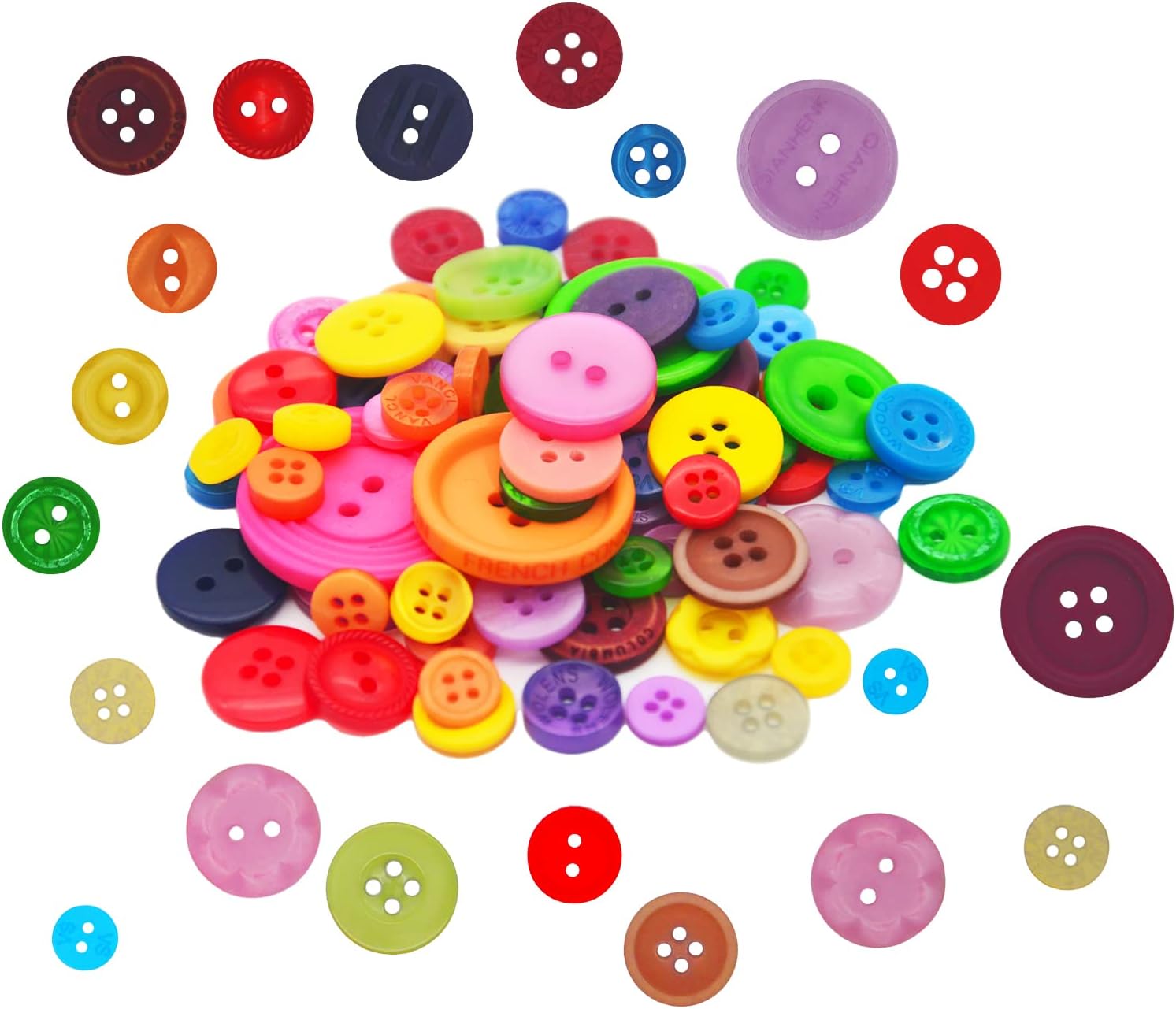Colorful Buttons for Crafting, 66Pcs Mixed Buttons for Knitting, Mixed ...
