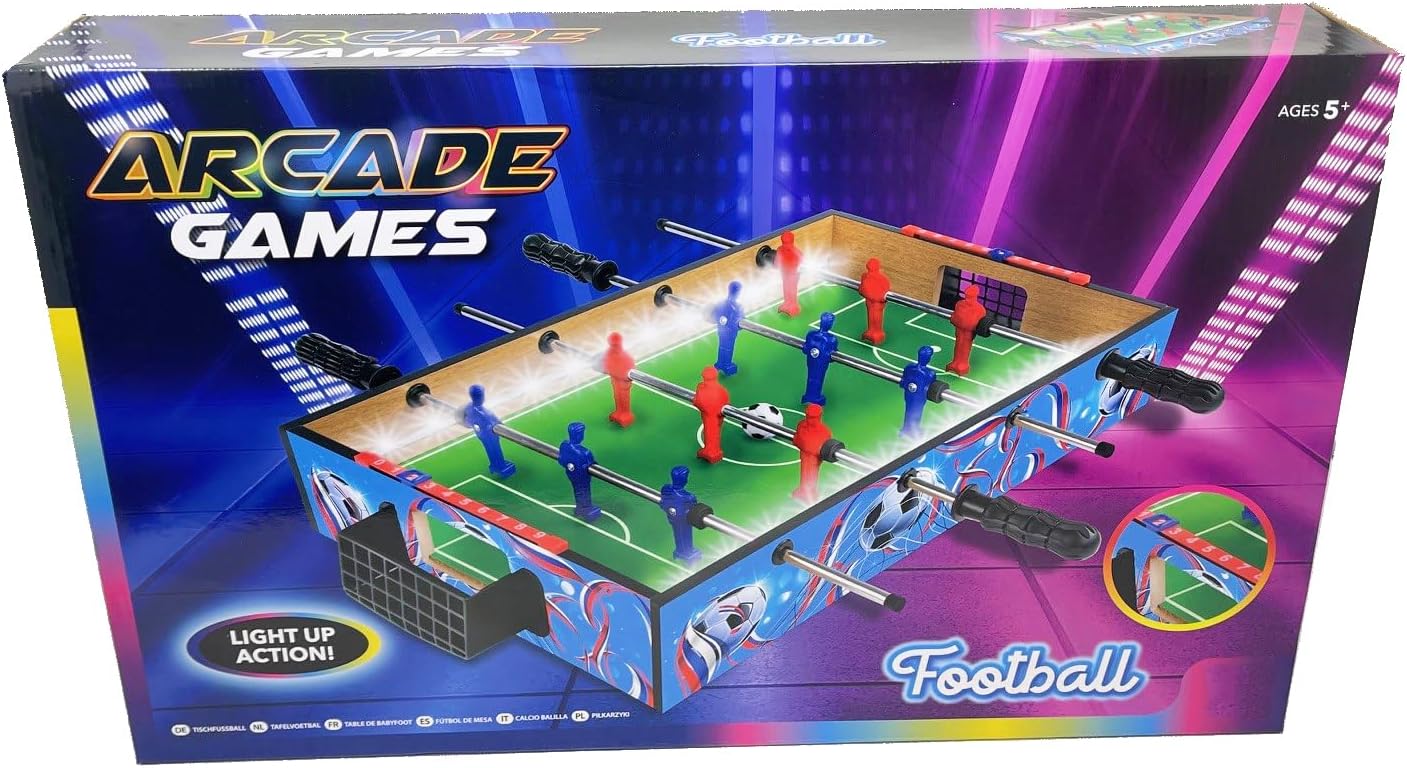 Football Light Up Arcade LED Table-Top Game, 4 Game Bars With Handles ...