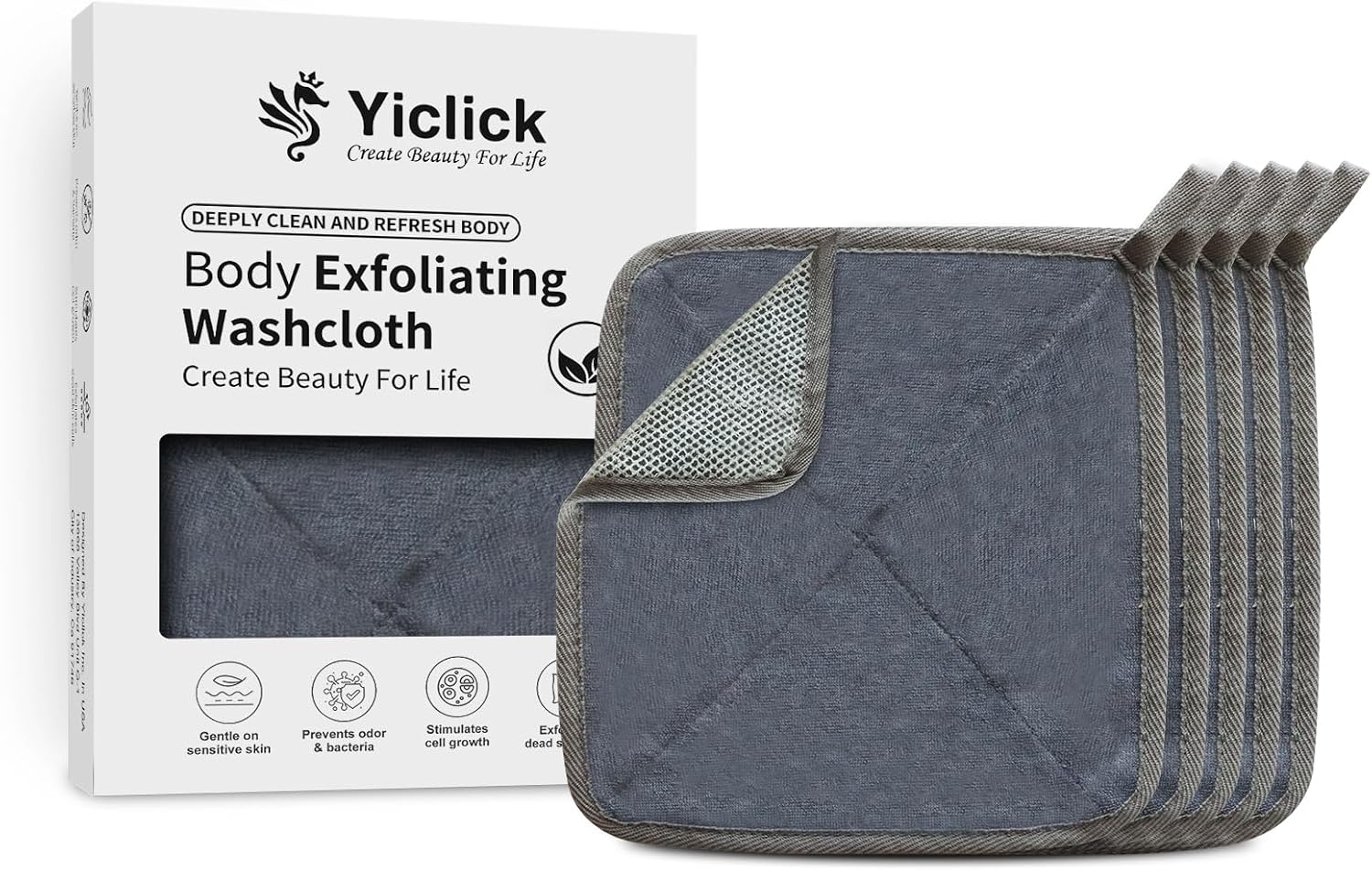 Amazon.com: Yiclick Exfoliating Washcloth for Face and Body, Wash Cloth ...
