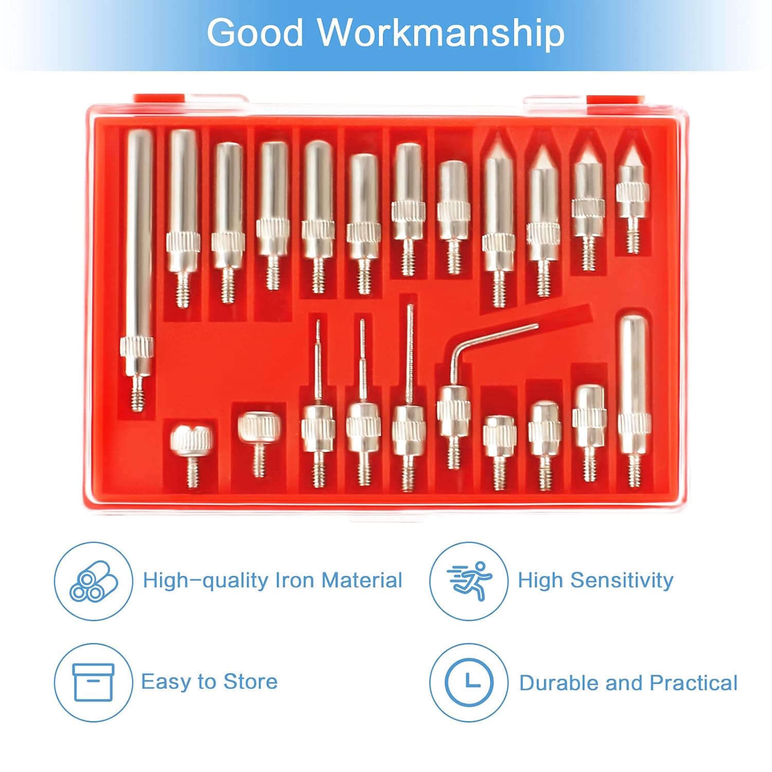 22 PCS Dial Indicator Pointed Tip Dial Gauge Tip Steel Test Indicator ...