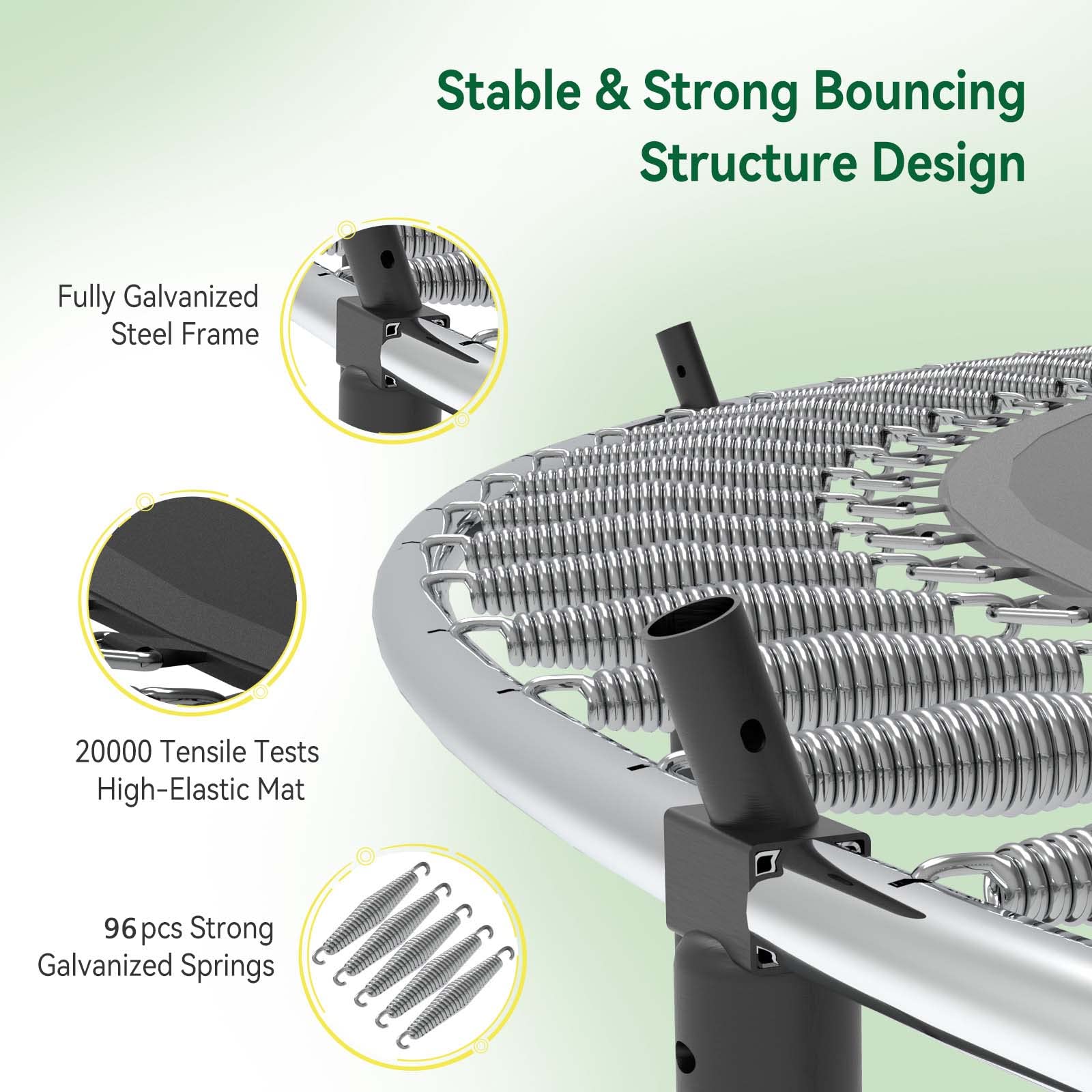 (((Box 2 of 2)))Tatub 15FT Trampoline with Enclosure Net for Kids and ...