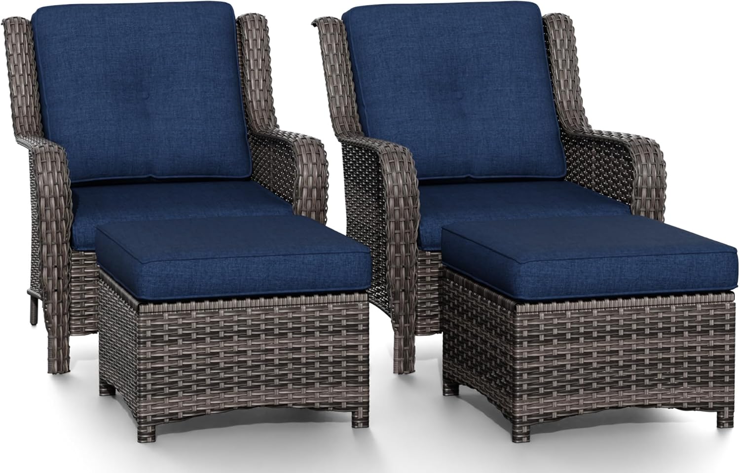 Amazon.com: Joyside 4 Pieces Outdoor Patio Furniture Set Wicker ...