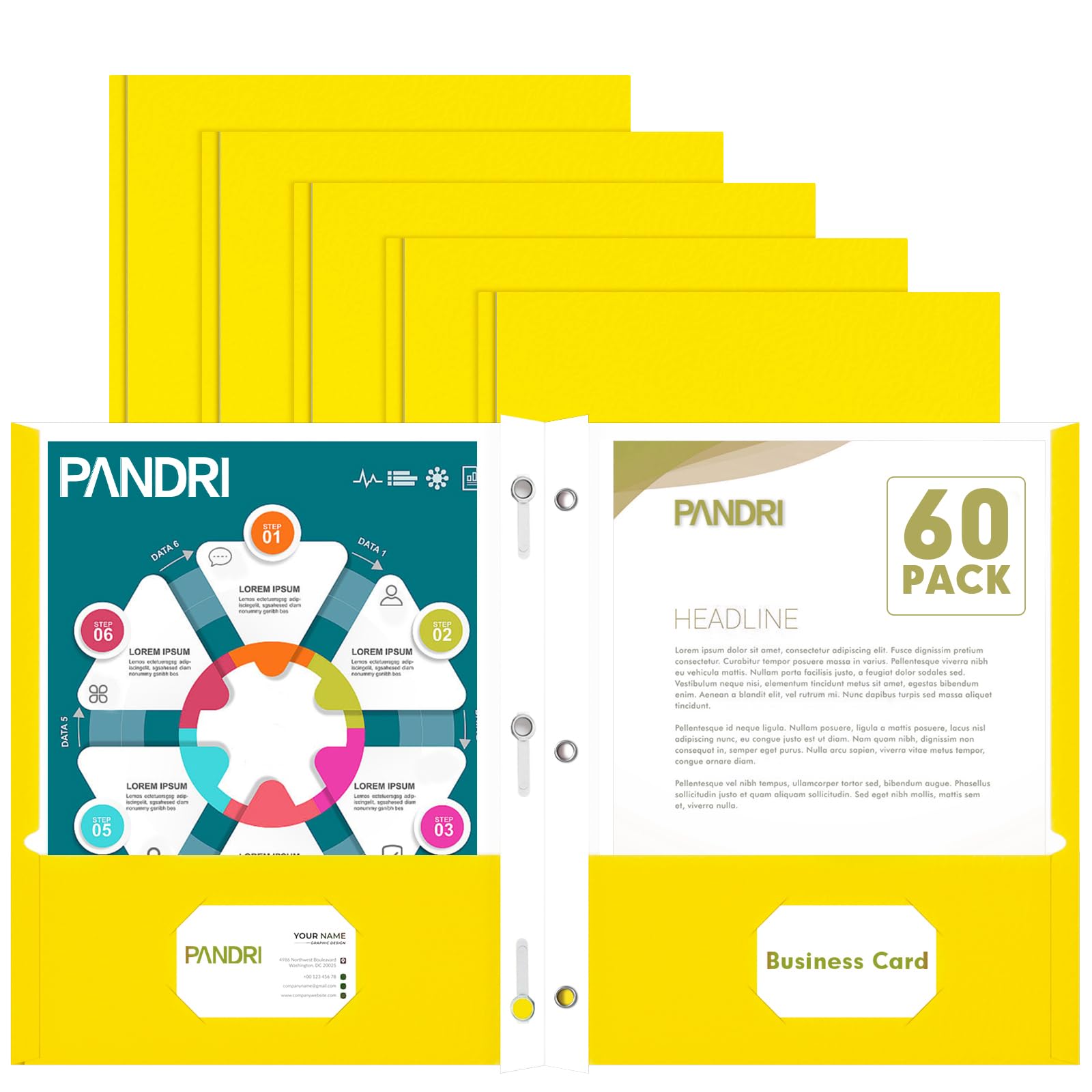 Snapklik.com : Two Pocket Folders, PANDRI 60 Pack Two Pocket Folders