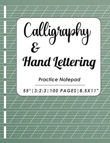 Calligraphy & Hand Lettering Practice Notepad: 55 Degrees Slant Lines ...