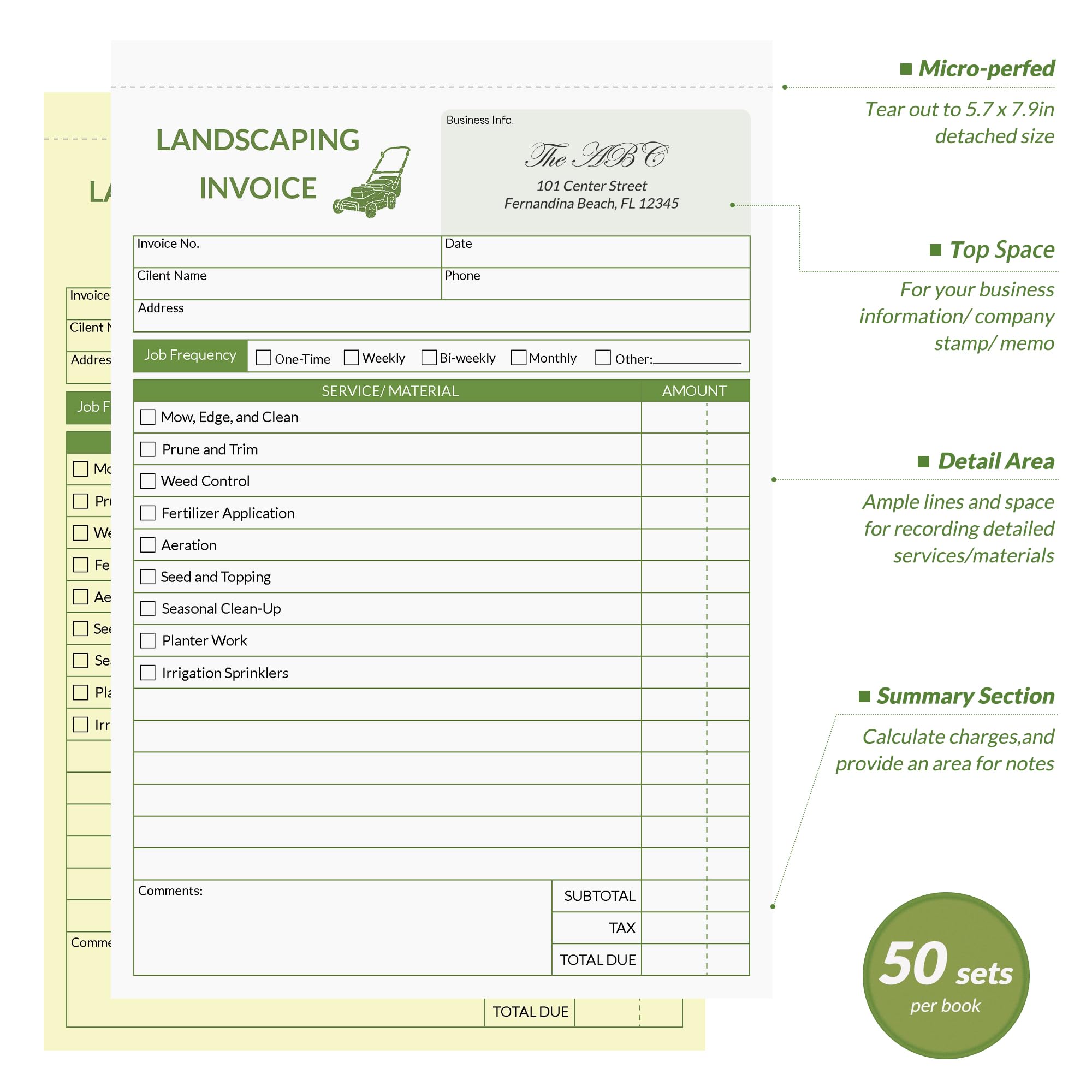Landscape Gardening Service Invoice Form 40 Printable Landscaping