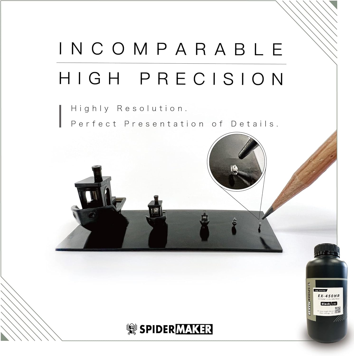 SPIDER MAKER SpiderMaker – Impresora 3D de resina 8K EX-450HR, resina ...