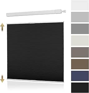 Amazon.com: HOTSOON No Tools No Drill Shades for Windows,Modern Top Down Bottom Up Cellular ...