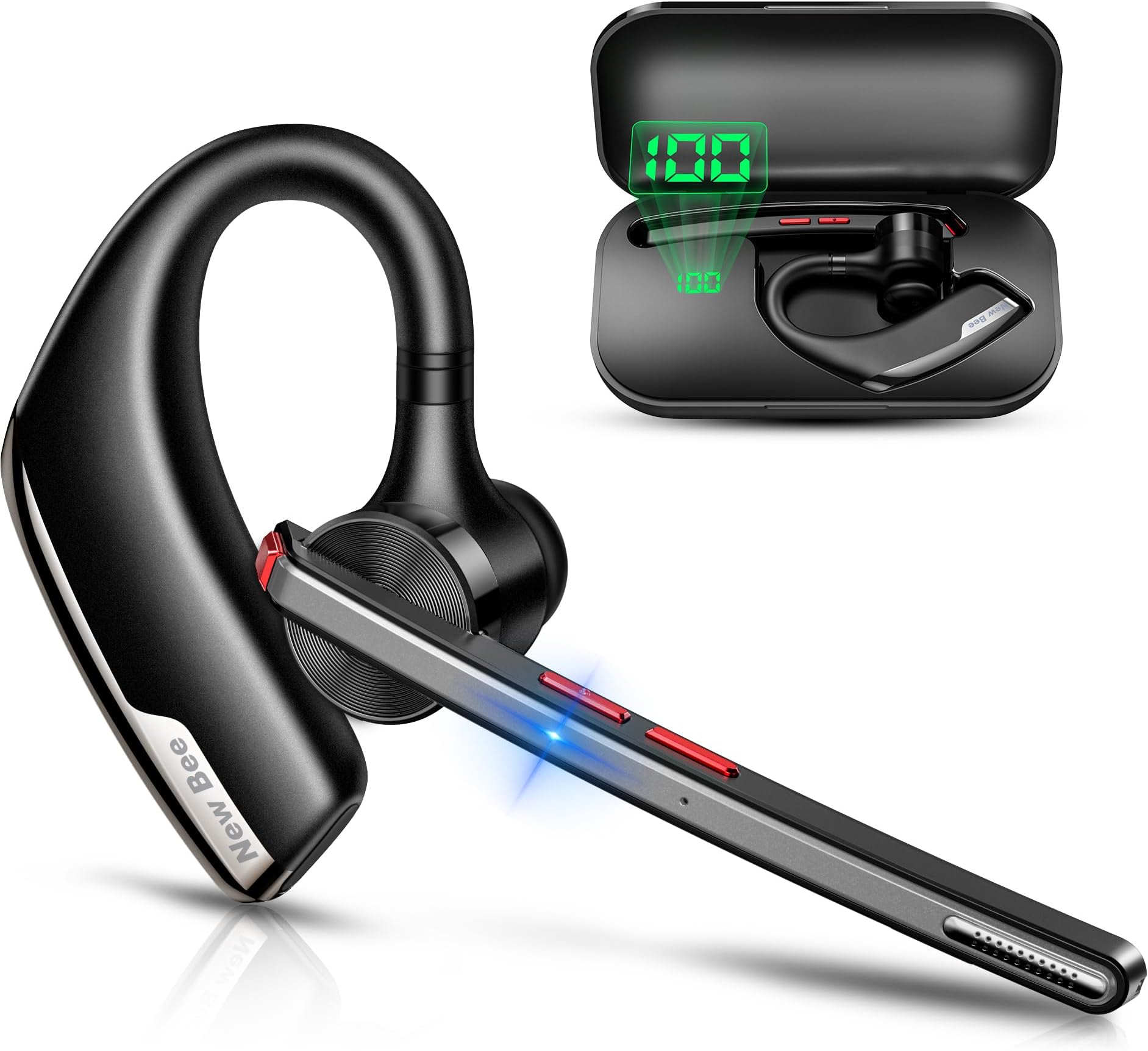 Amazon.com: New bee Bluetooth Headset, Wireless Bluetooth Earpiece for ...