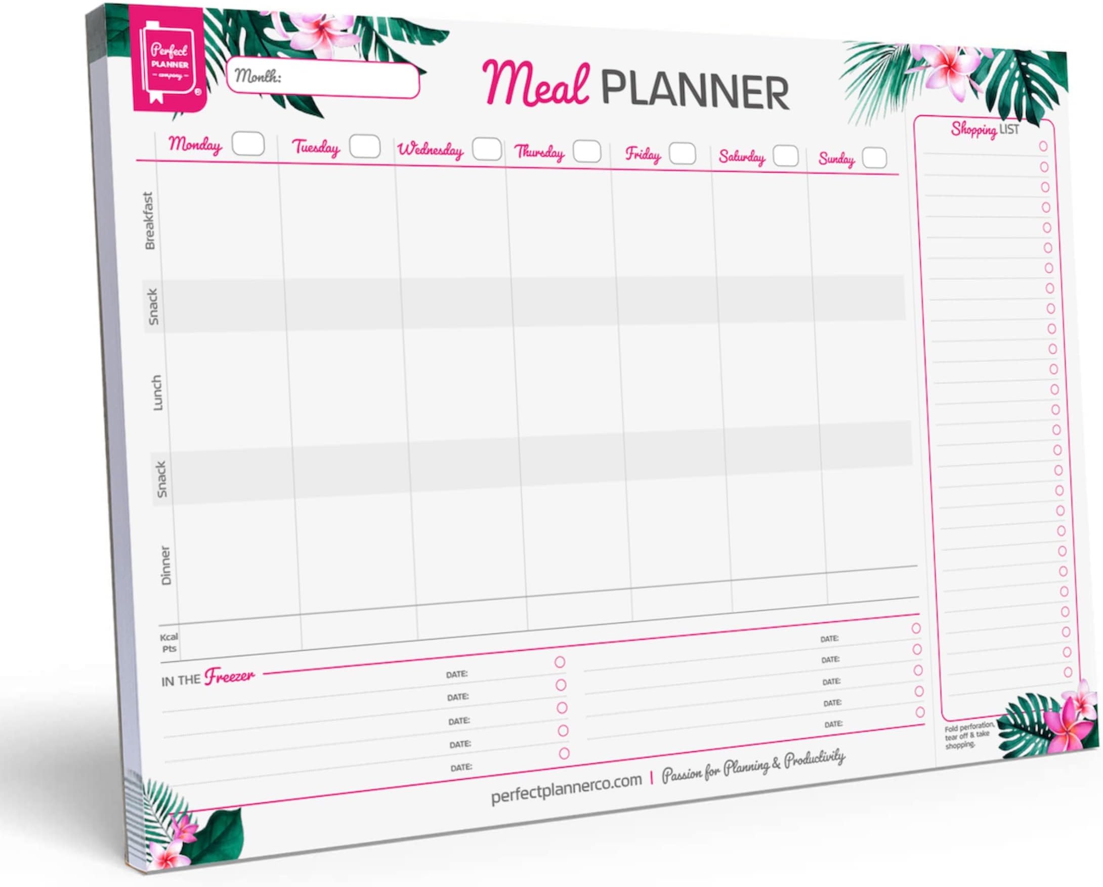 Perfect Planner Company - Weekly Meal Planner Pad - A4 Tear Away Design ...