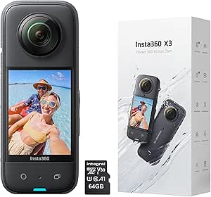 Insta360 X3 Waterproof Action Camera - 5.7K 360, 72MP Photos, Stabilization, Touch Screen, AI ...