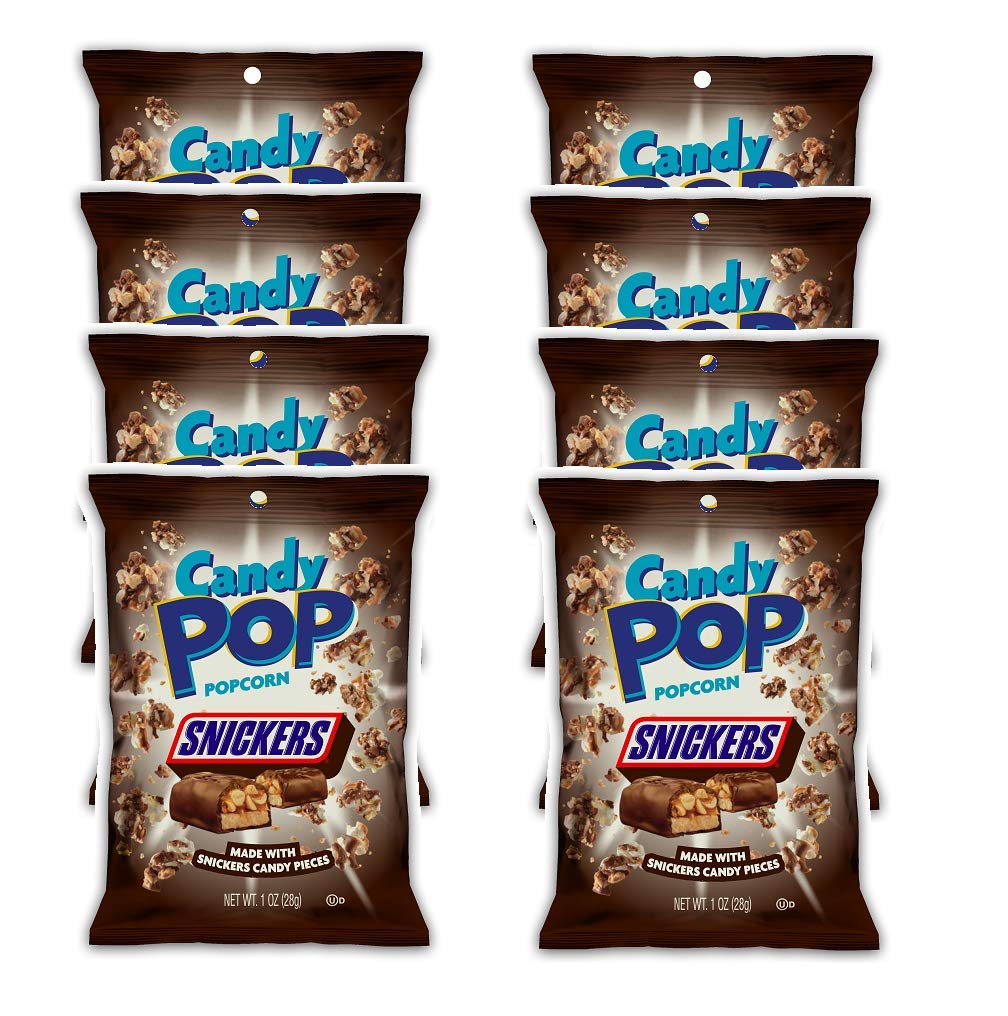 Amazon.com: CANDY POP Snickers Candy Coated Popcorn, (1 oz bags, 8-Pack)
