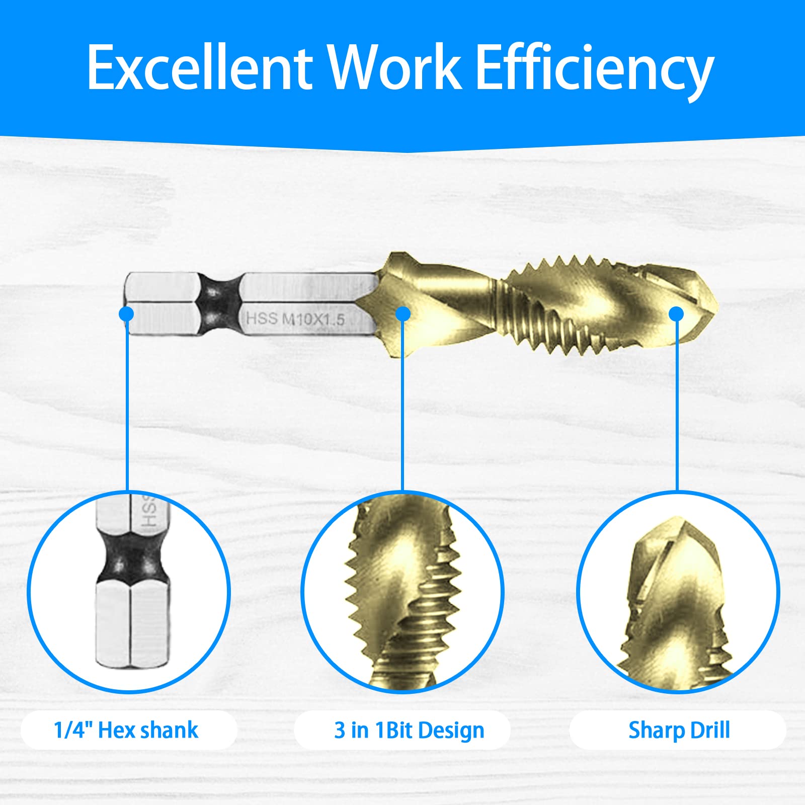 Snapklik.com : Combination Drill & Tap Bit Set, 6 Pc SAE (6-32NC 1/4 ...