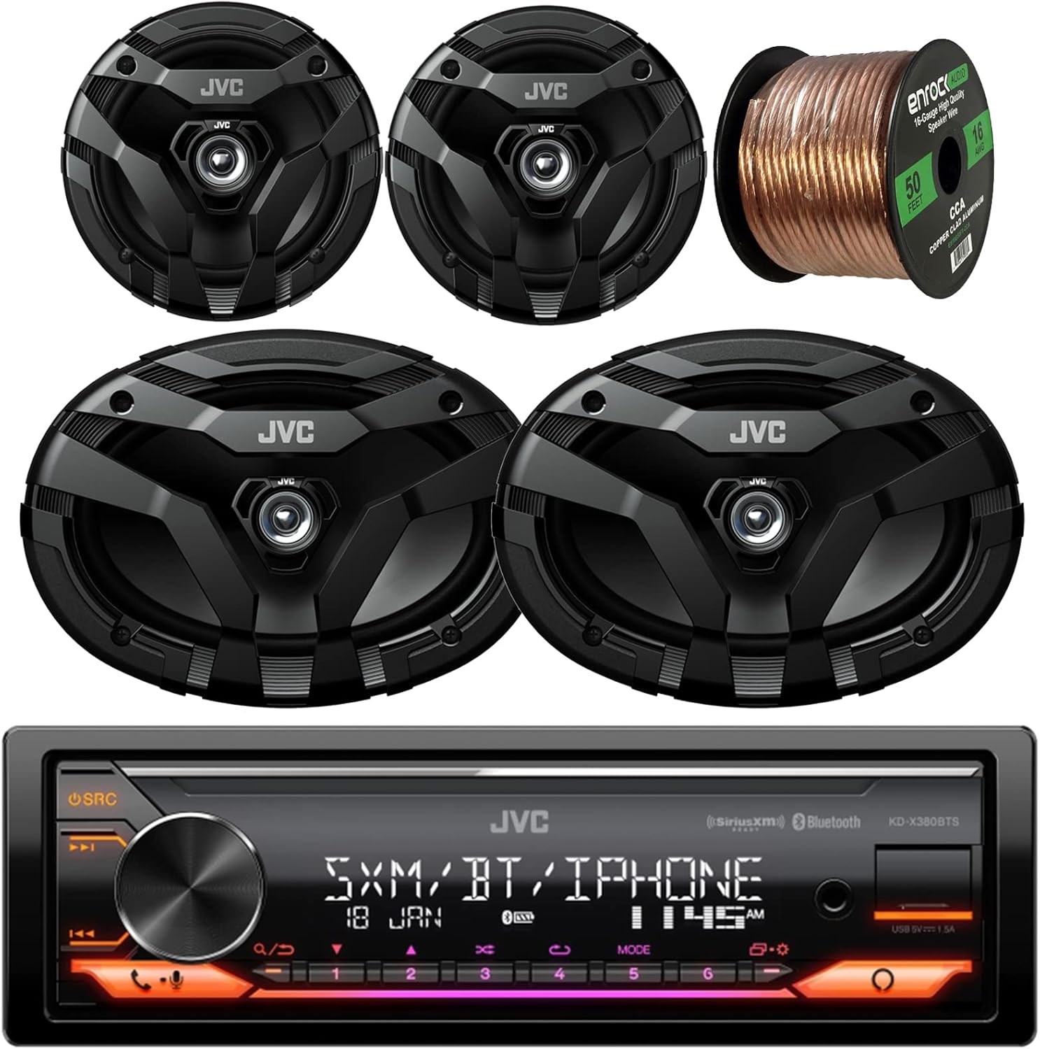 Amazon.com: JVC In-Dash Bluetooth USB AUX AM/FM Radio Receiver Bundle ...