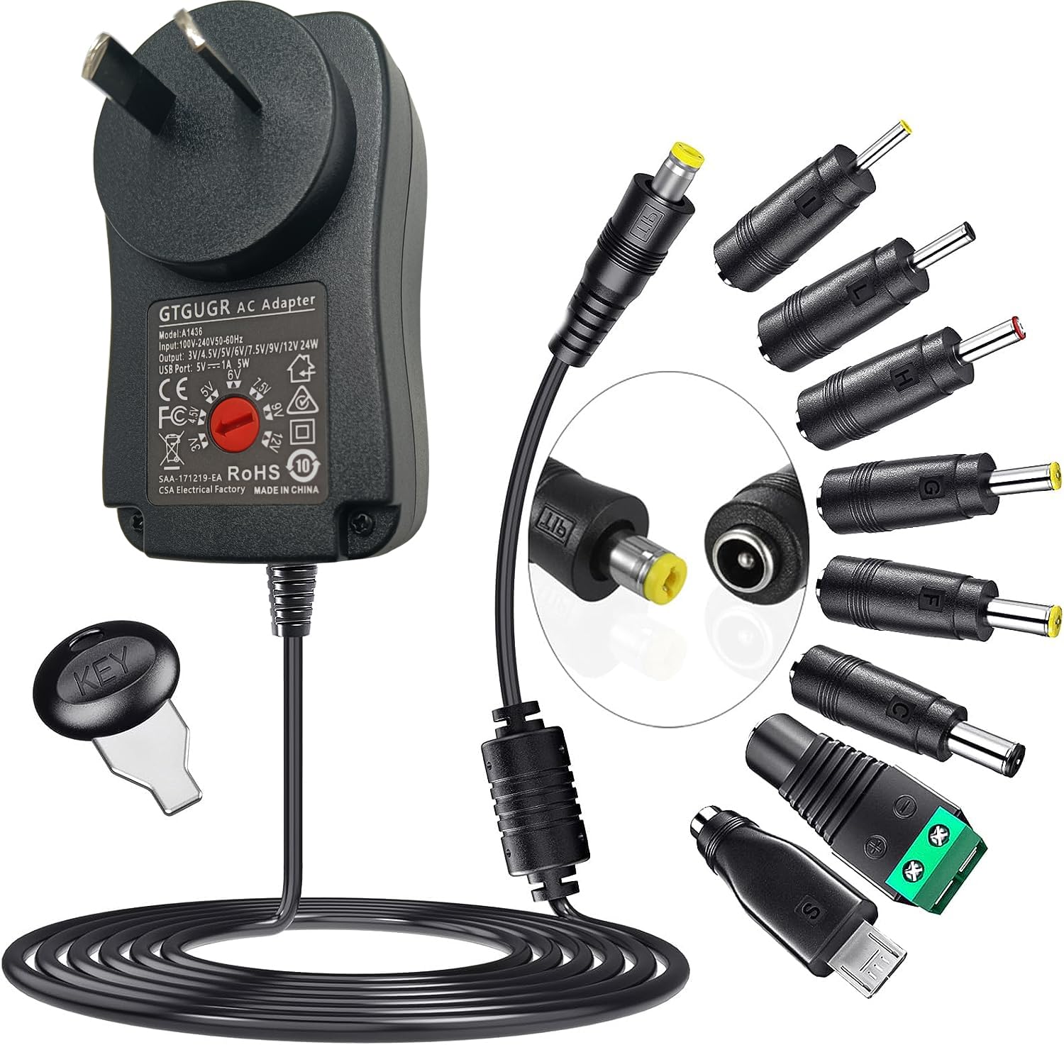 Universal Adapter Power Supply 30W AU 2.1A,3V,5V,6V,9V,12V,Adjustable ...