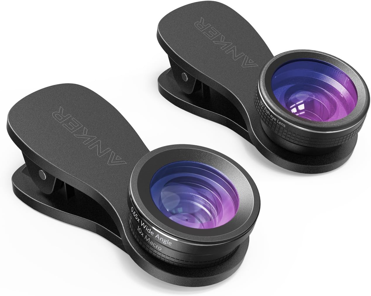 Anker Phone Camera Lens Kit — 180° Fisheye, 0.65x Wide Angle, 10x Macro ...
